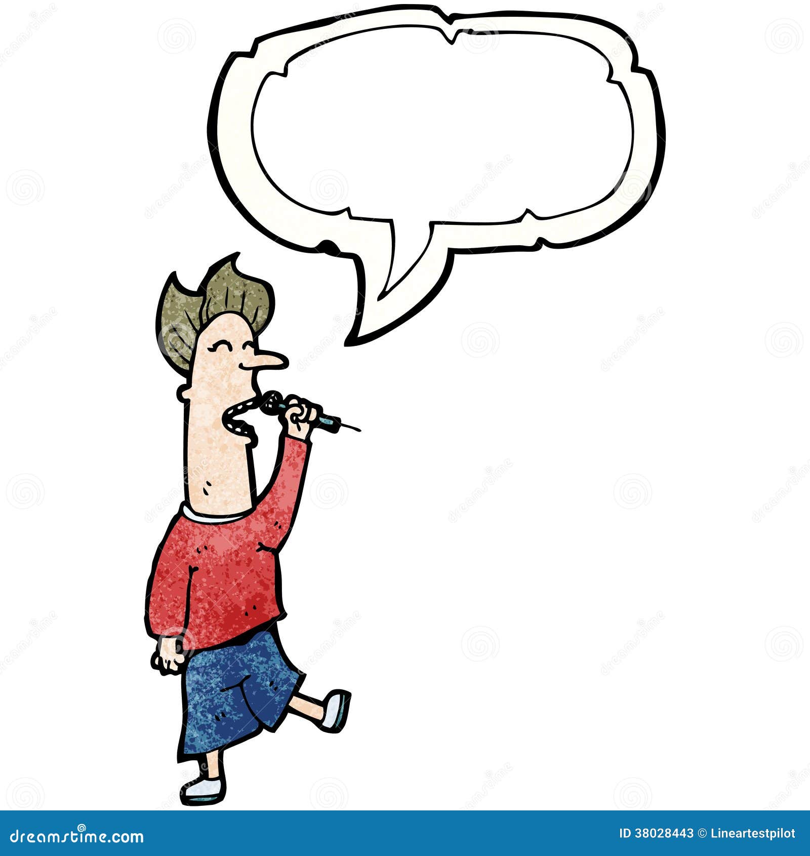 Cartoon singing man stock vector. Illustration of drawn - 38028443
