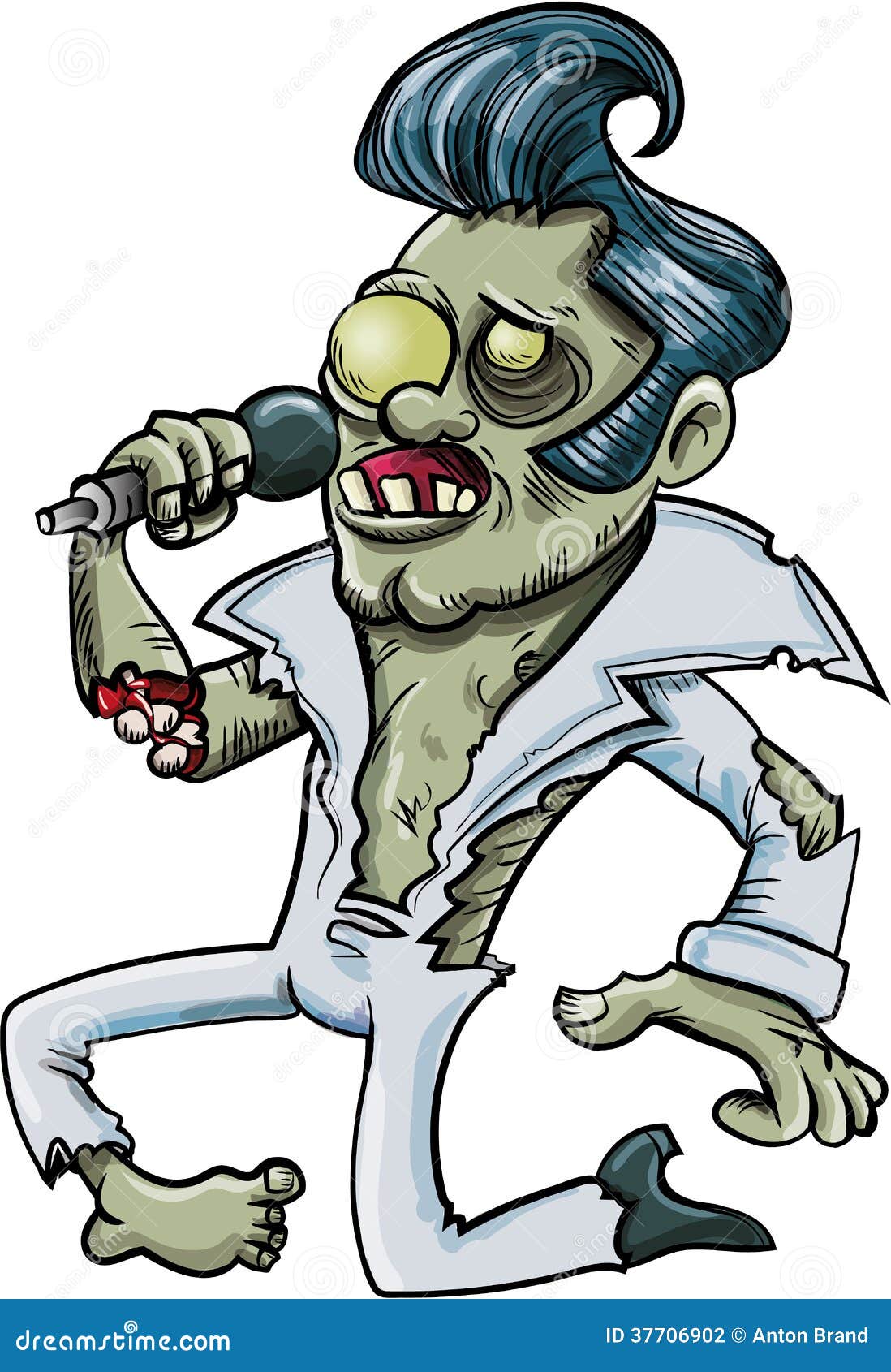 Cartoon Singing Zombie Elvis Stock Illustration - Illustration of ...