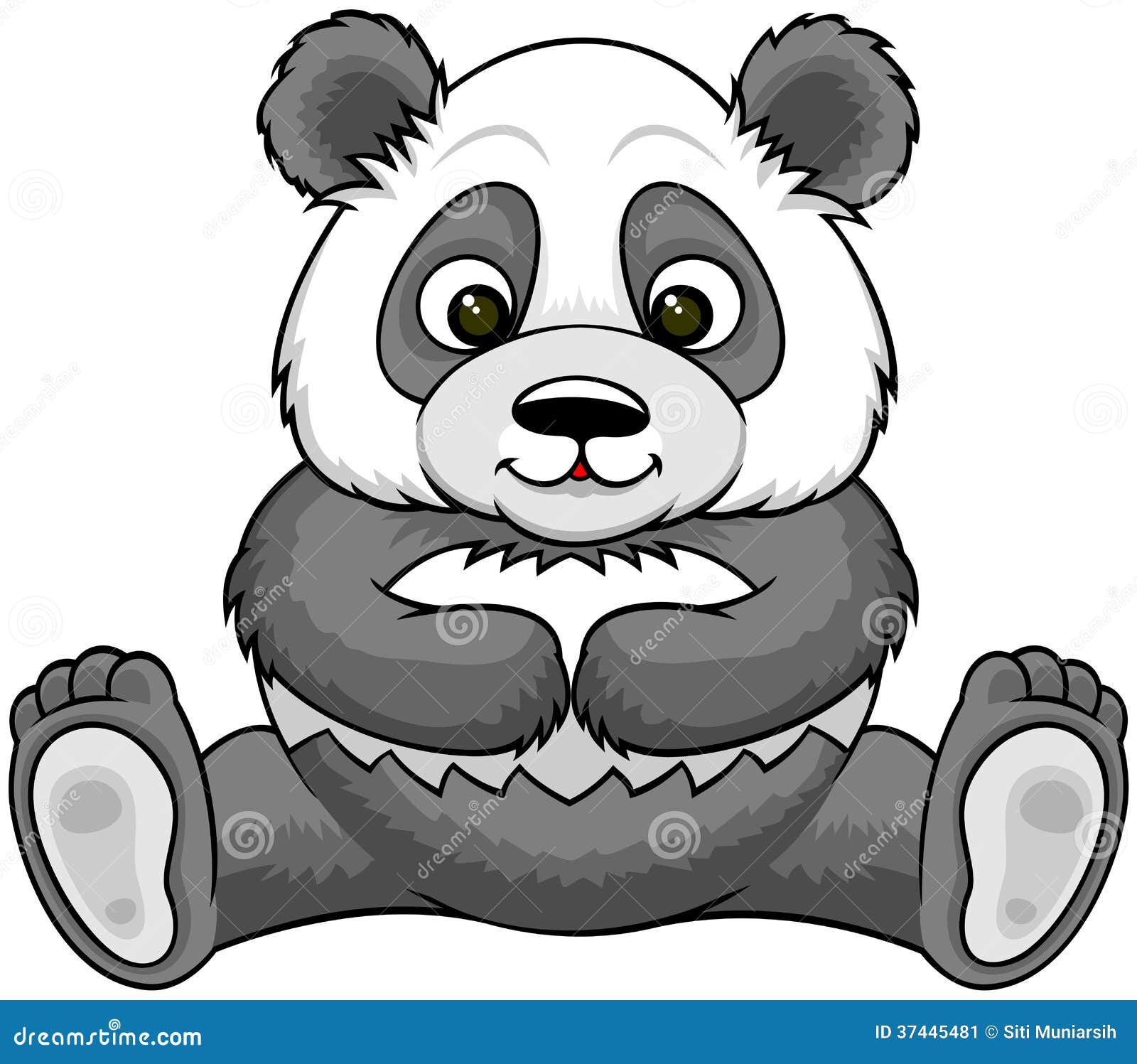 Cartoon sitting panda stock vector. Illustration of design - 37445481