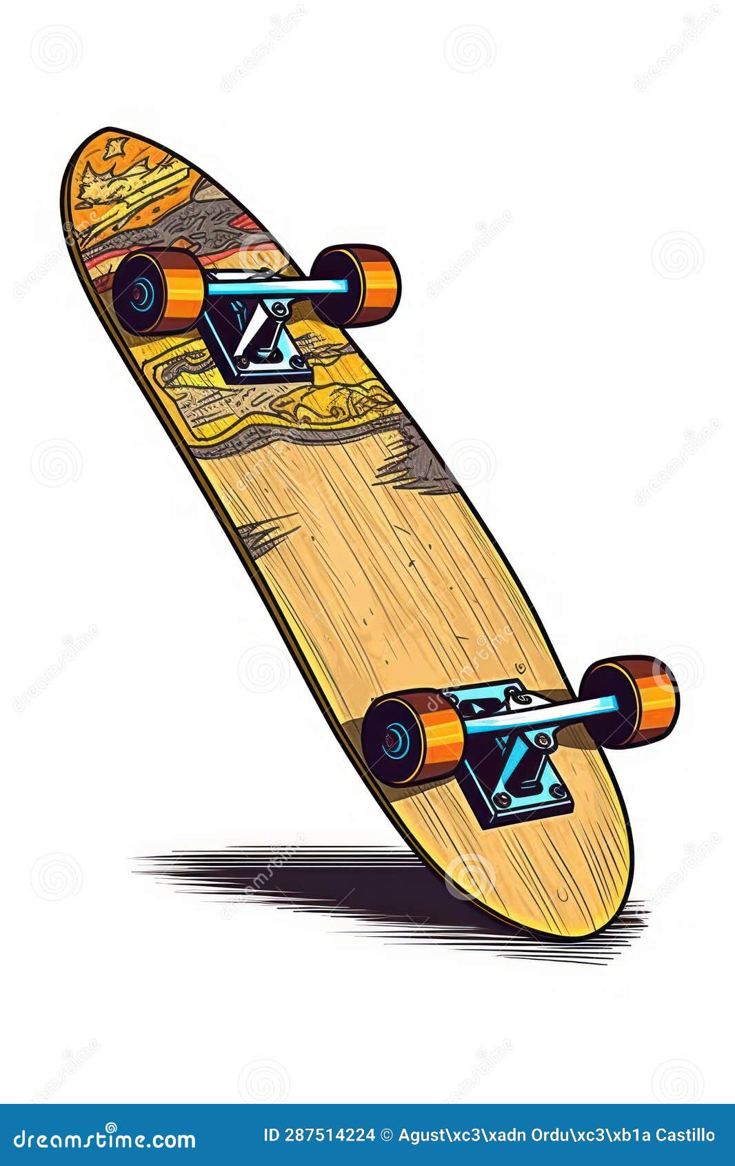 Cartoon of a Skateboard Deck. Stock Illustration - Illustration of ...