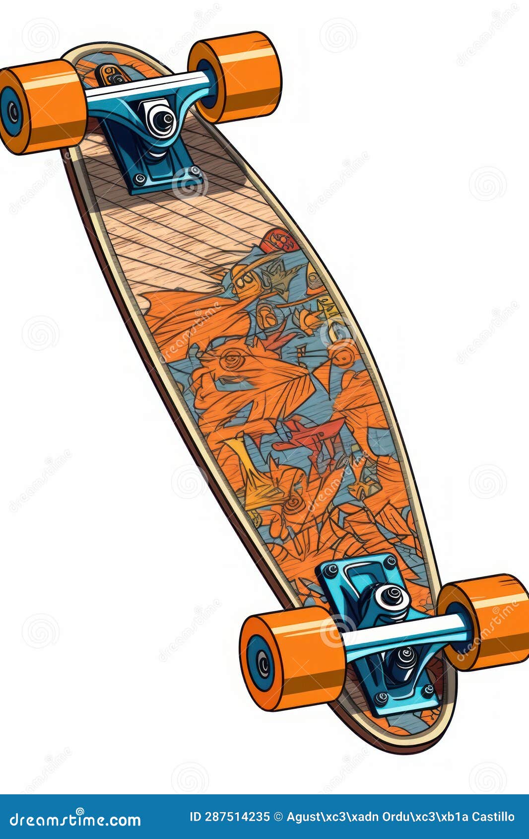 Cartoon of a Skateboard Deck. Stock Illustration - Illustration of ...