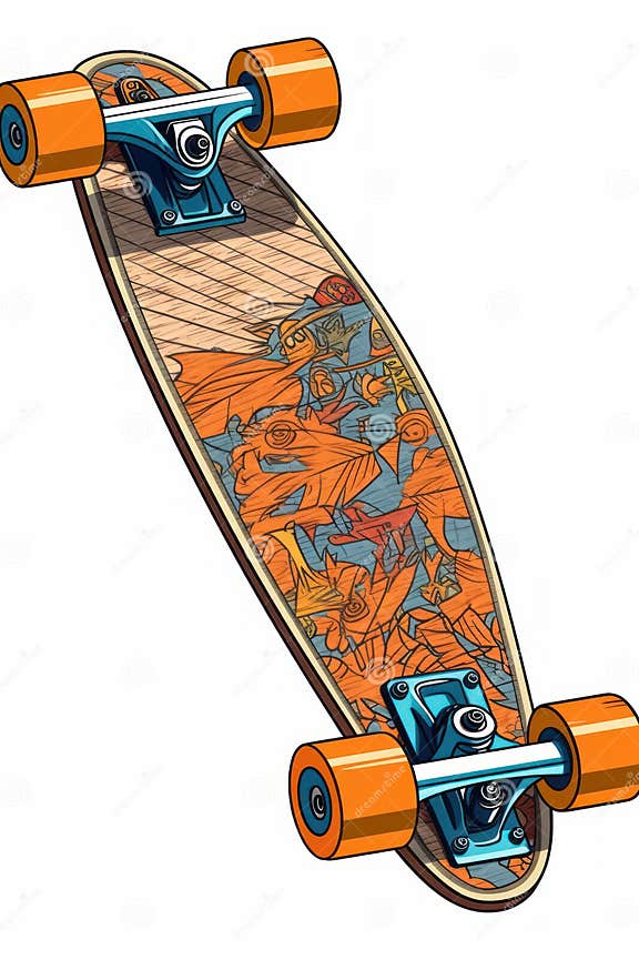 Cartoon of a Skateboard Deck. Stock Illustration - Illustration of ...