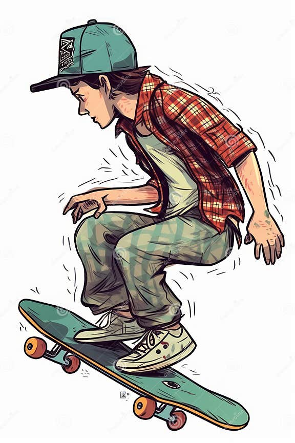 Cartoon of a Skateboard Deck. Stock Illustration - Illustration of ...