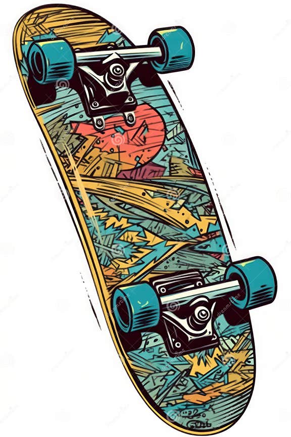 Cartoon of a Skateboard Deck. Stock Illustration - Illustration of ...