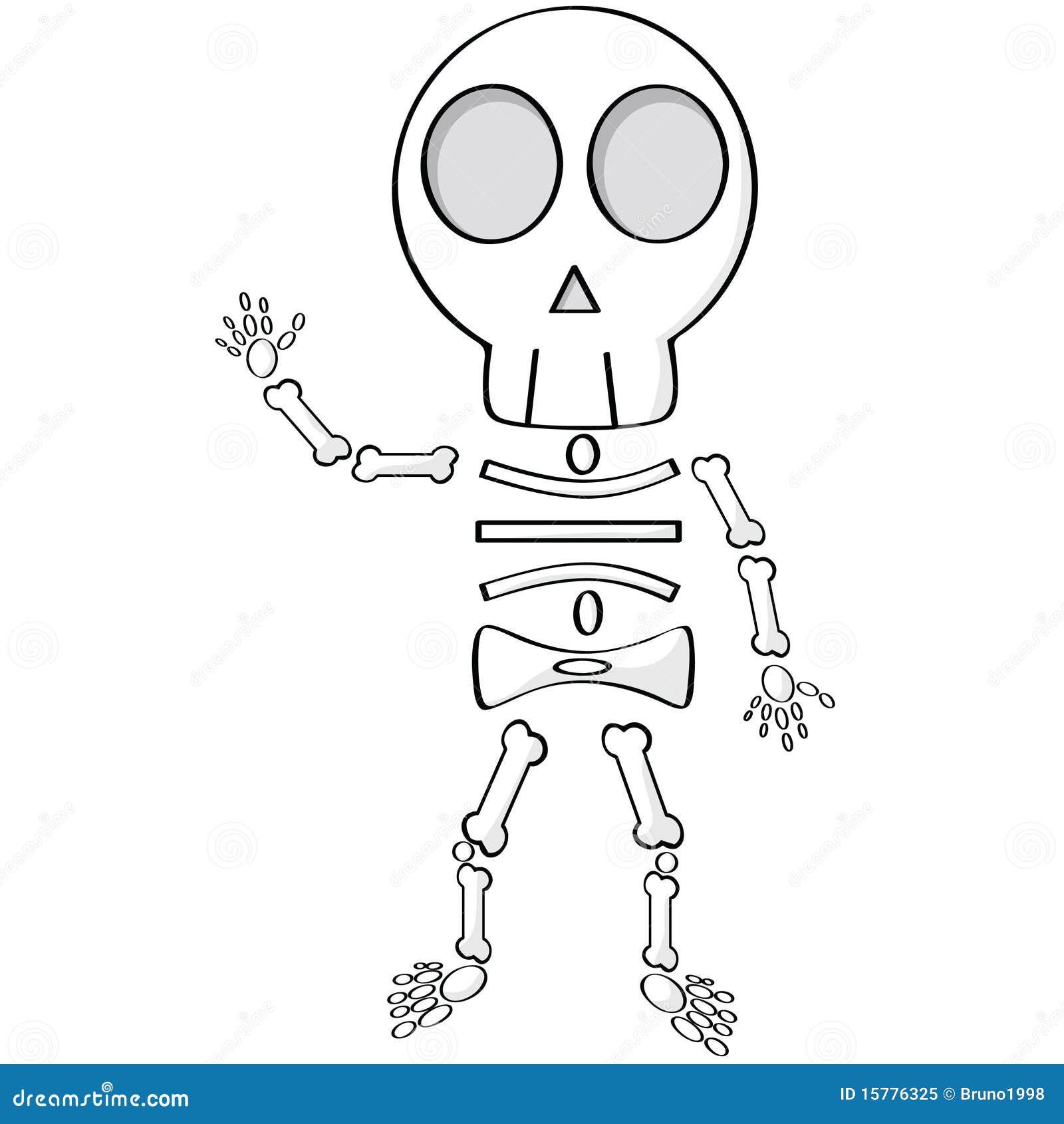 Cartoon skeleton stock vector. Illustration of cute, cartoon - 15776325