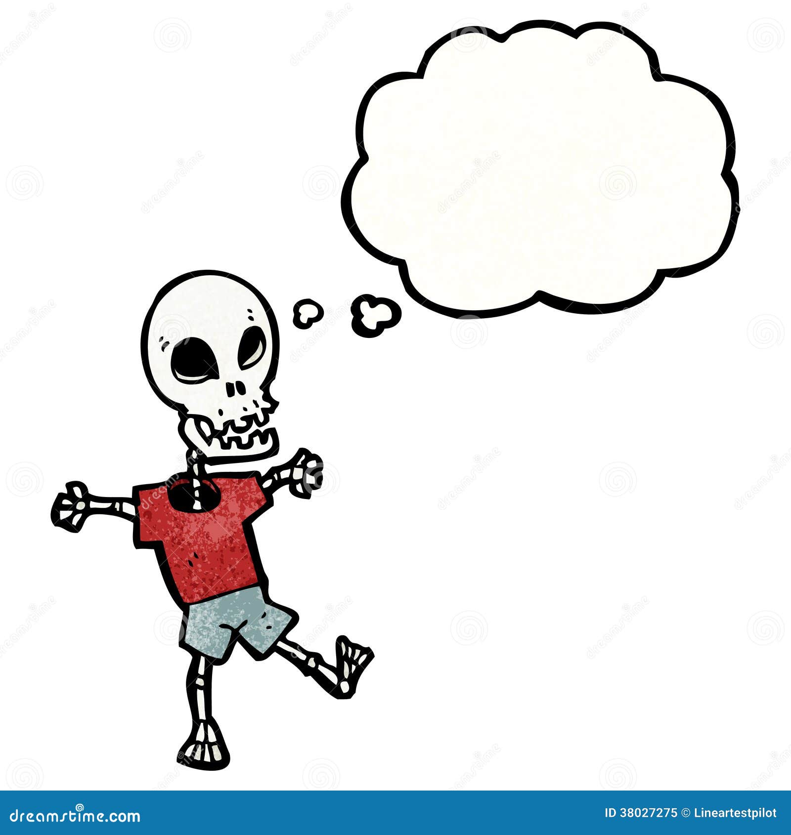 Cartoon Skeleton with Thought Bubble Stock Vector - Illustration of ...
