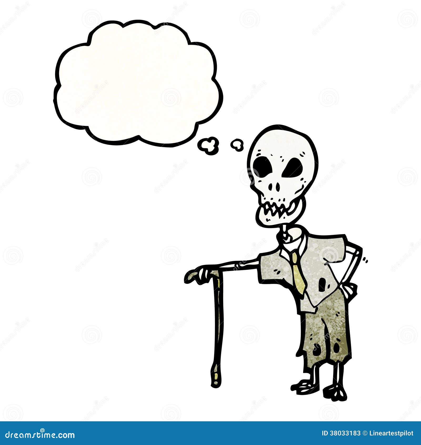 Cartoon Skeleton with Thought Bubble Stock Vector - Illustration of ...