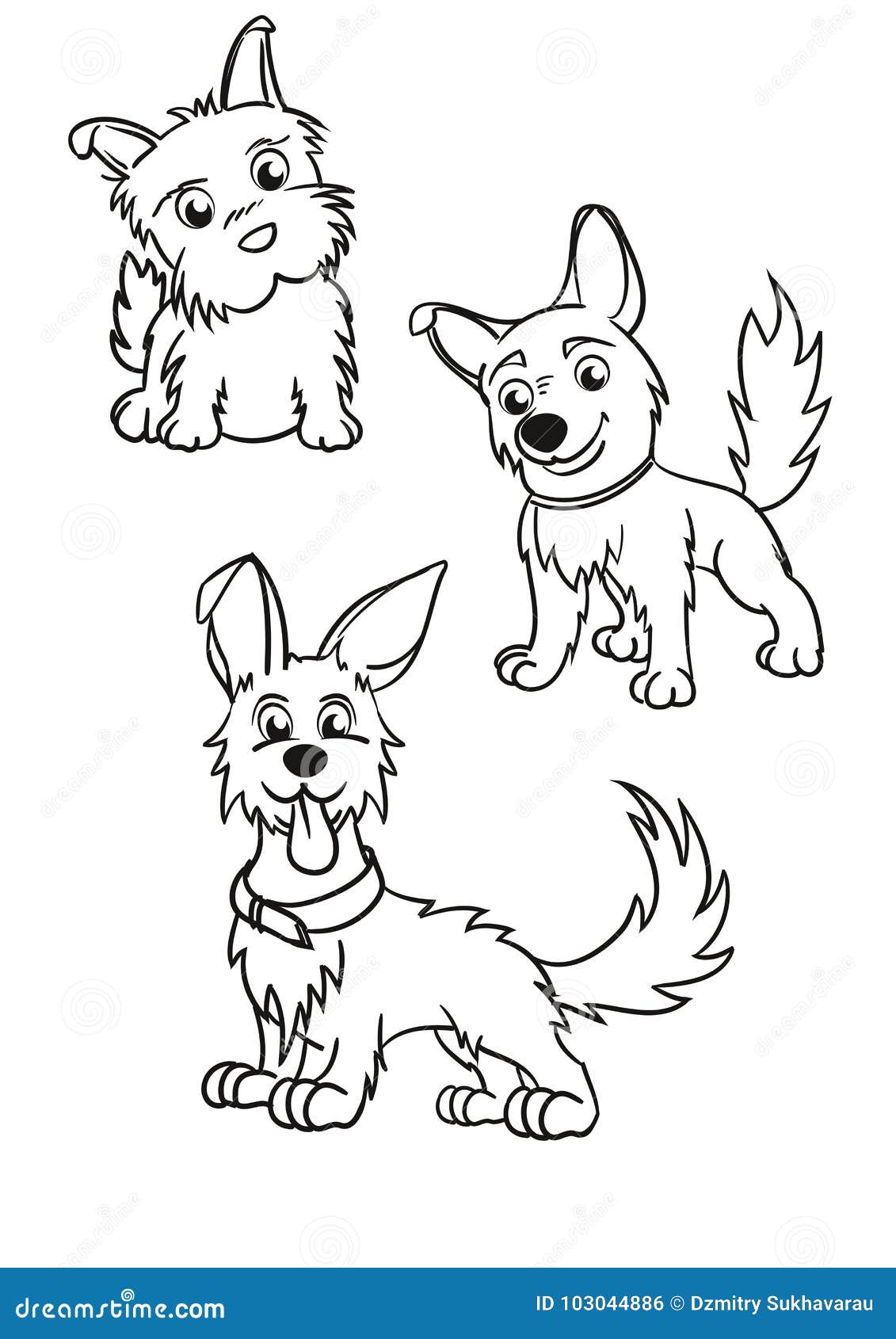 Cartoon sketch dogs. stock illustration. Illustration of design - 103044886