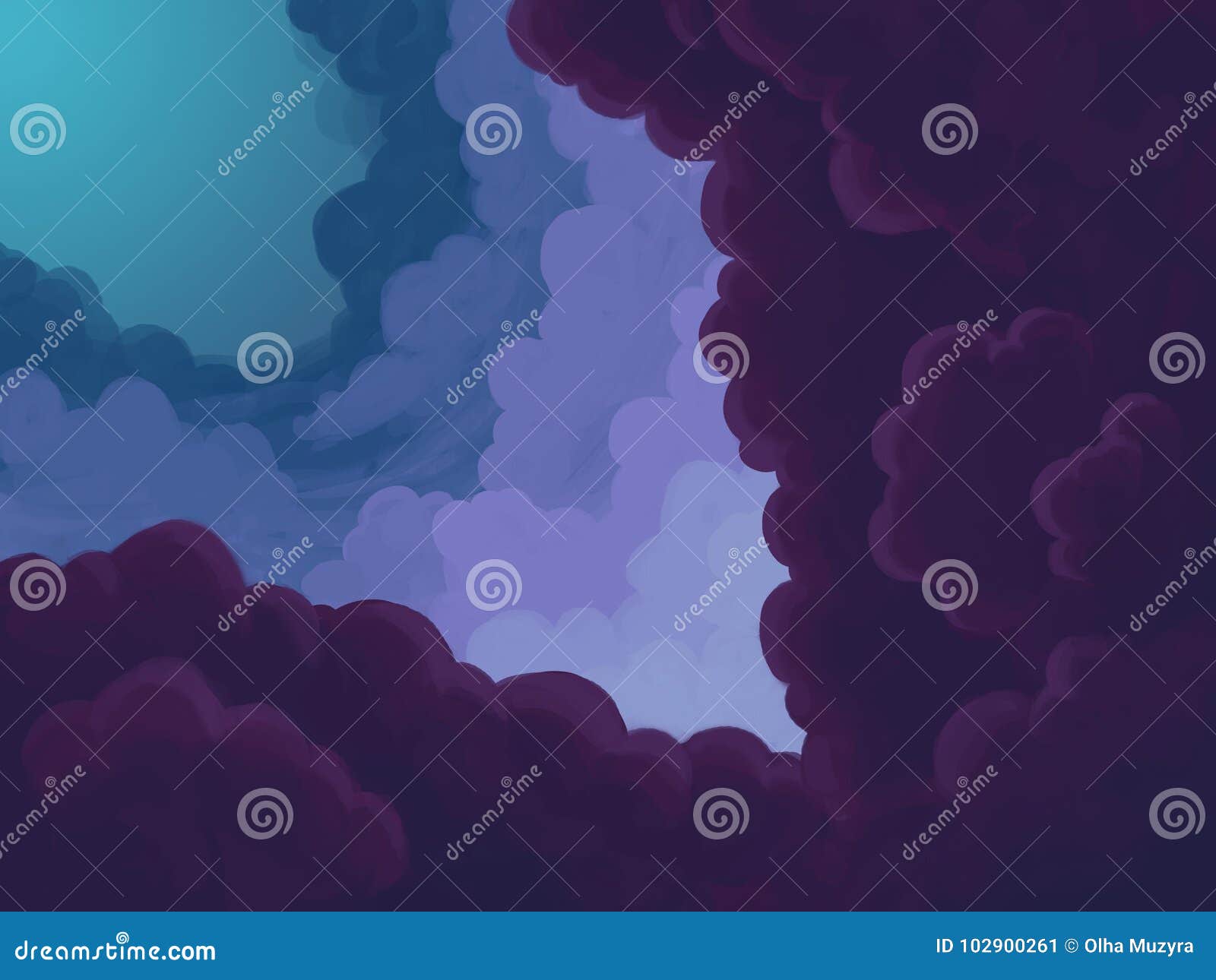 Cartoon purple clouds stock image. Image of anime, cloudy - 102900261