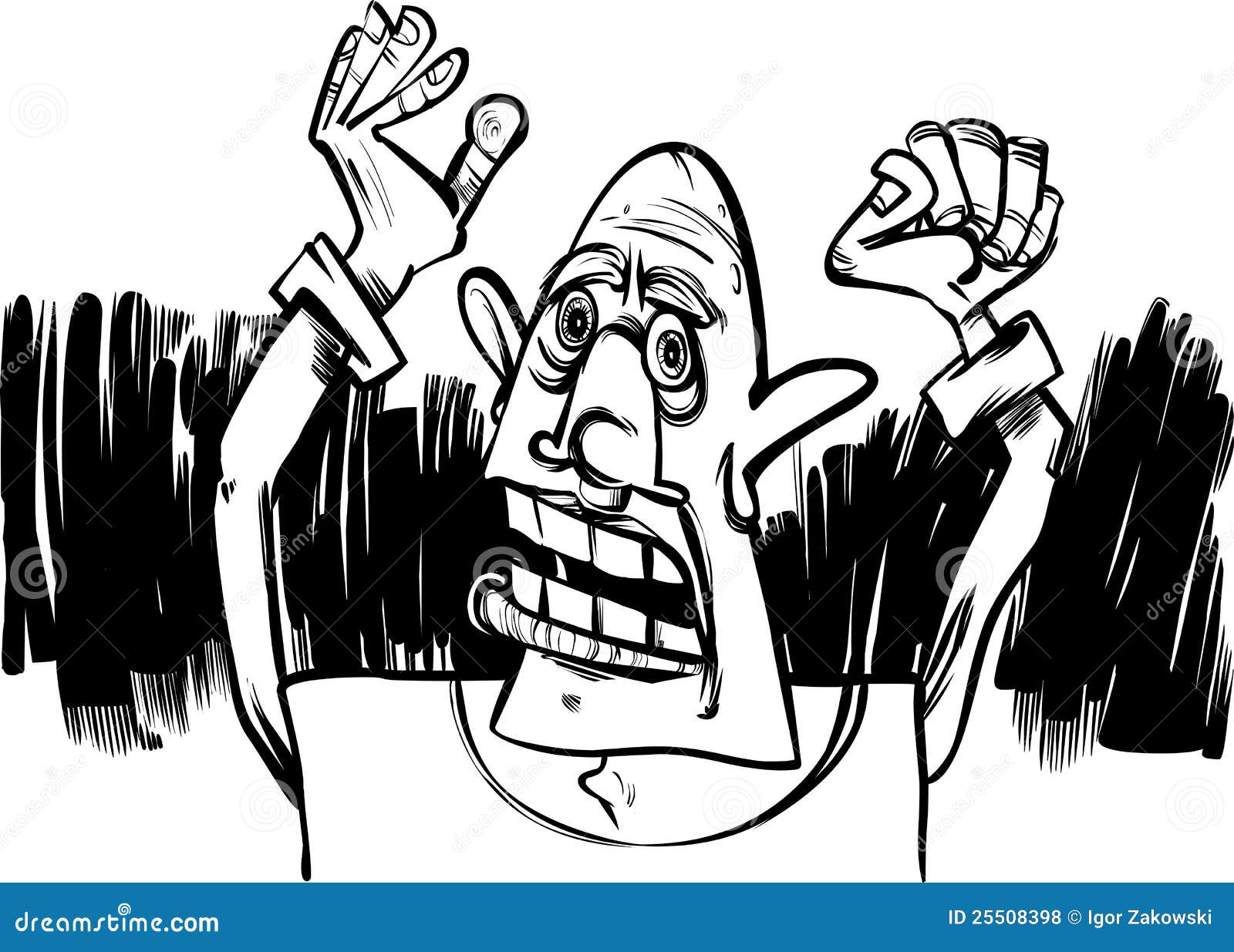 Scared Bald Prisoner Face Expression Stock Photo | CartoonDealer.com ...