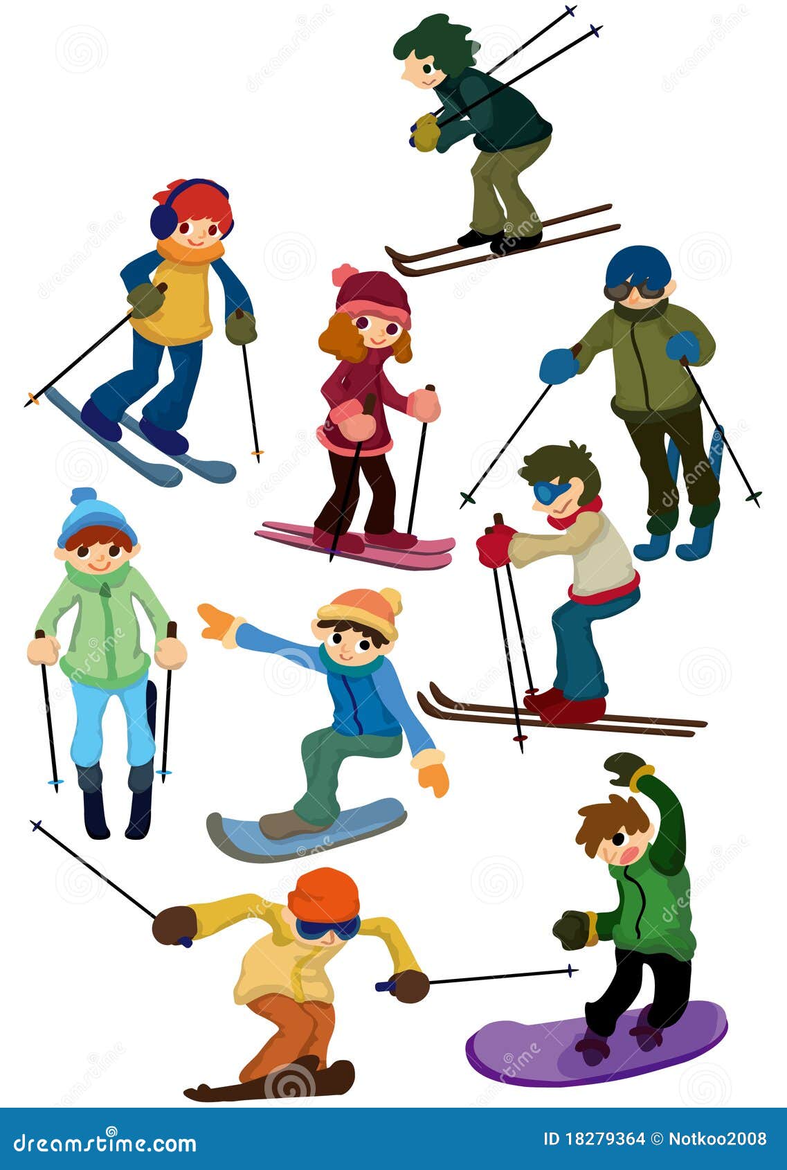 Cartoon ski people icon stock vector. Illustration of jump - 18279364