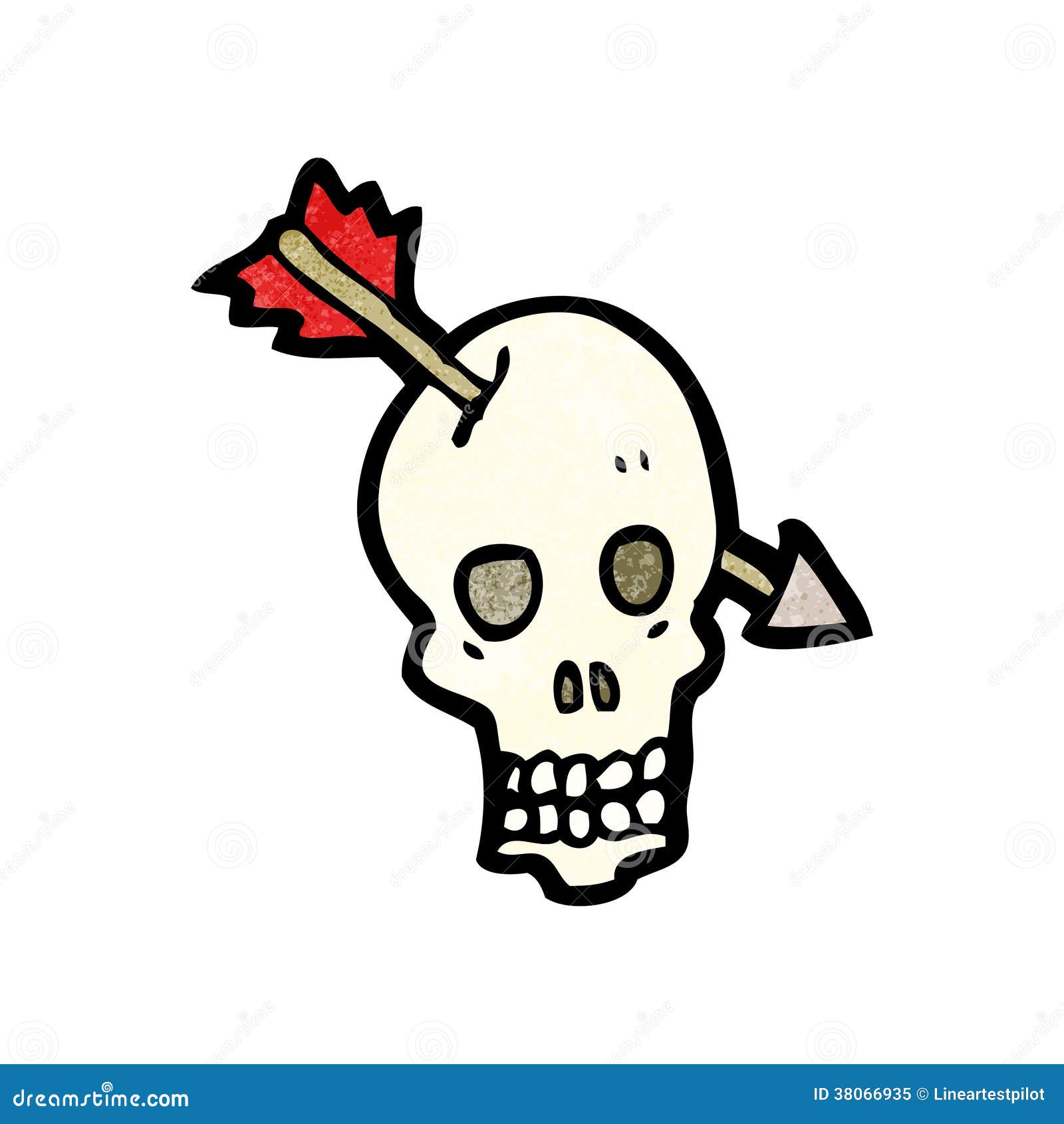 Cartoon Skull with Arrow in Stock Vector - Illustration of character ...