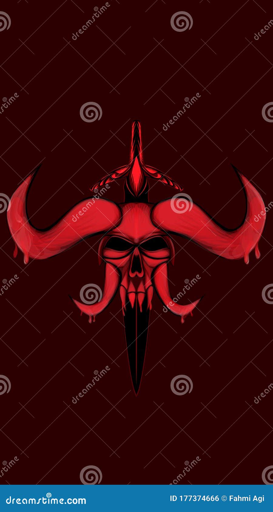 Cartoon Skull Evil Evil Horror Dark Stock Illustration - Illustration ...
