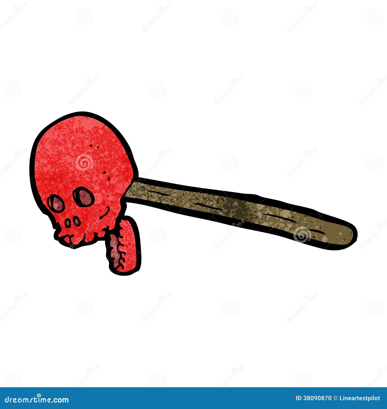 Cartoon skull on stick stock vector. Illustration of character - 38090870