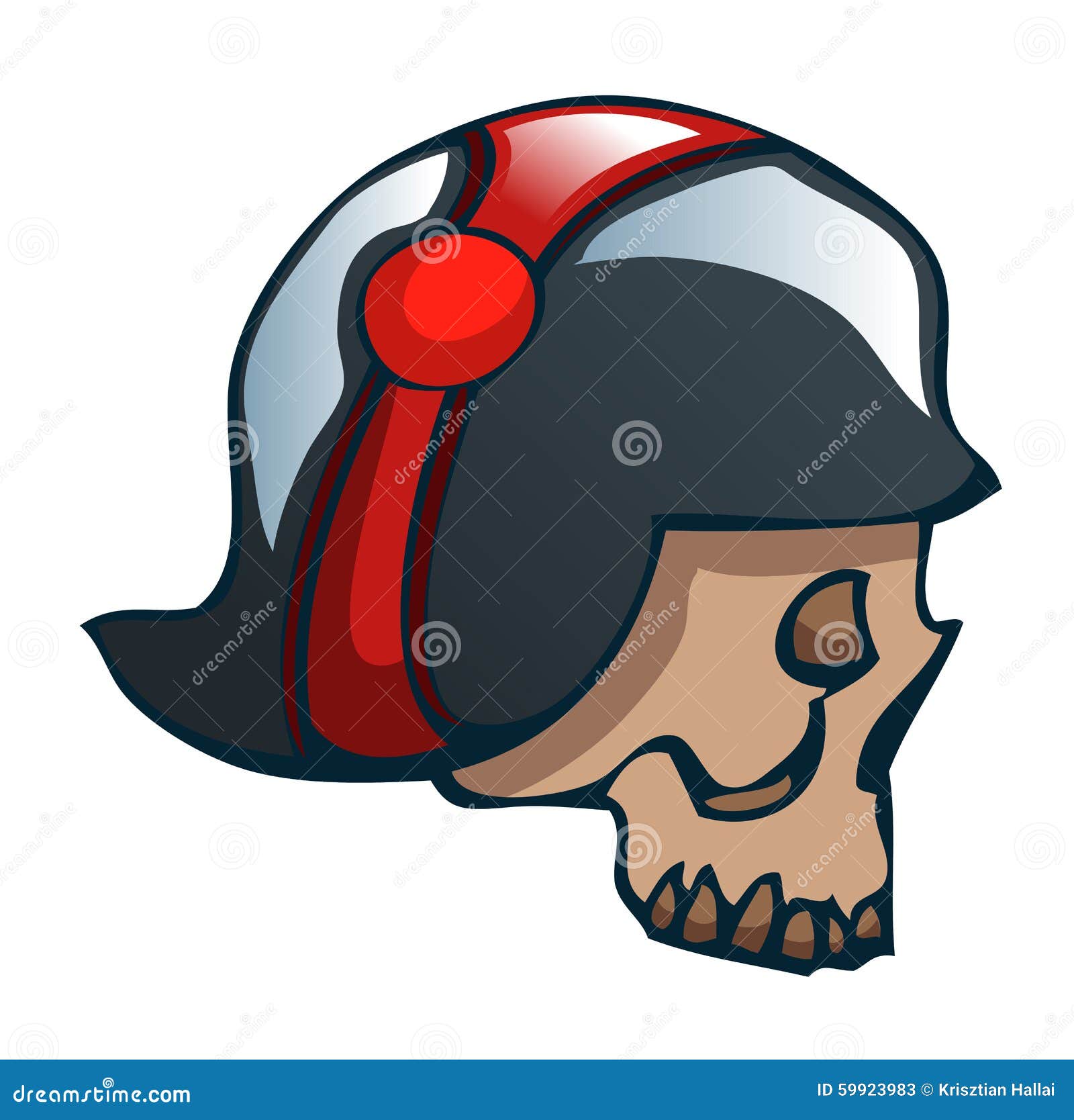Cartoon Skull in a World War Two Helmet. Stock Vector - Illustration of ...