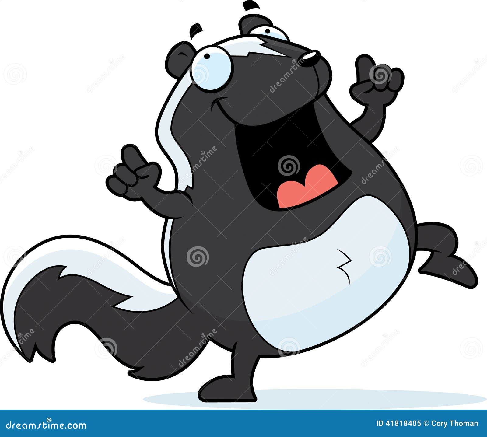 Cartoon Skunk Dancing stock vector. Image of smell, animal - 41818405