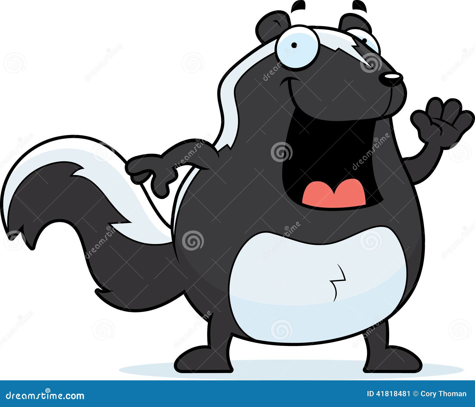 Cartoon Skunk Waving stock vector. Illustration of smiling - 41818481