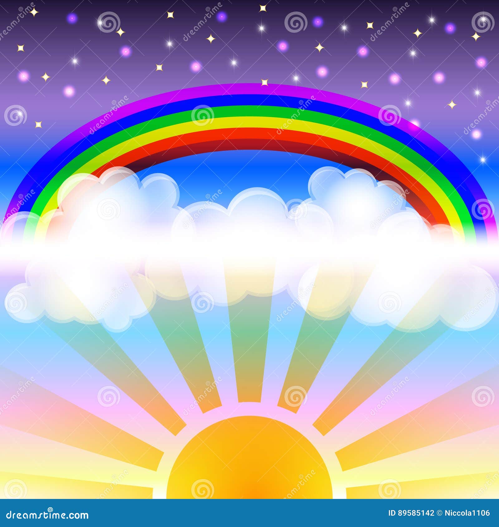 Cartoon Sky Background stock vector. Illustration of cloudy - 89585142