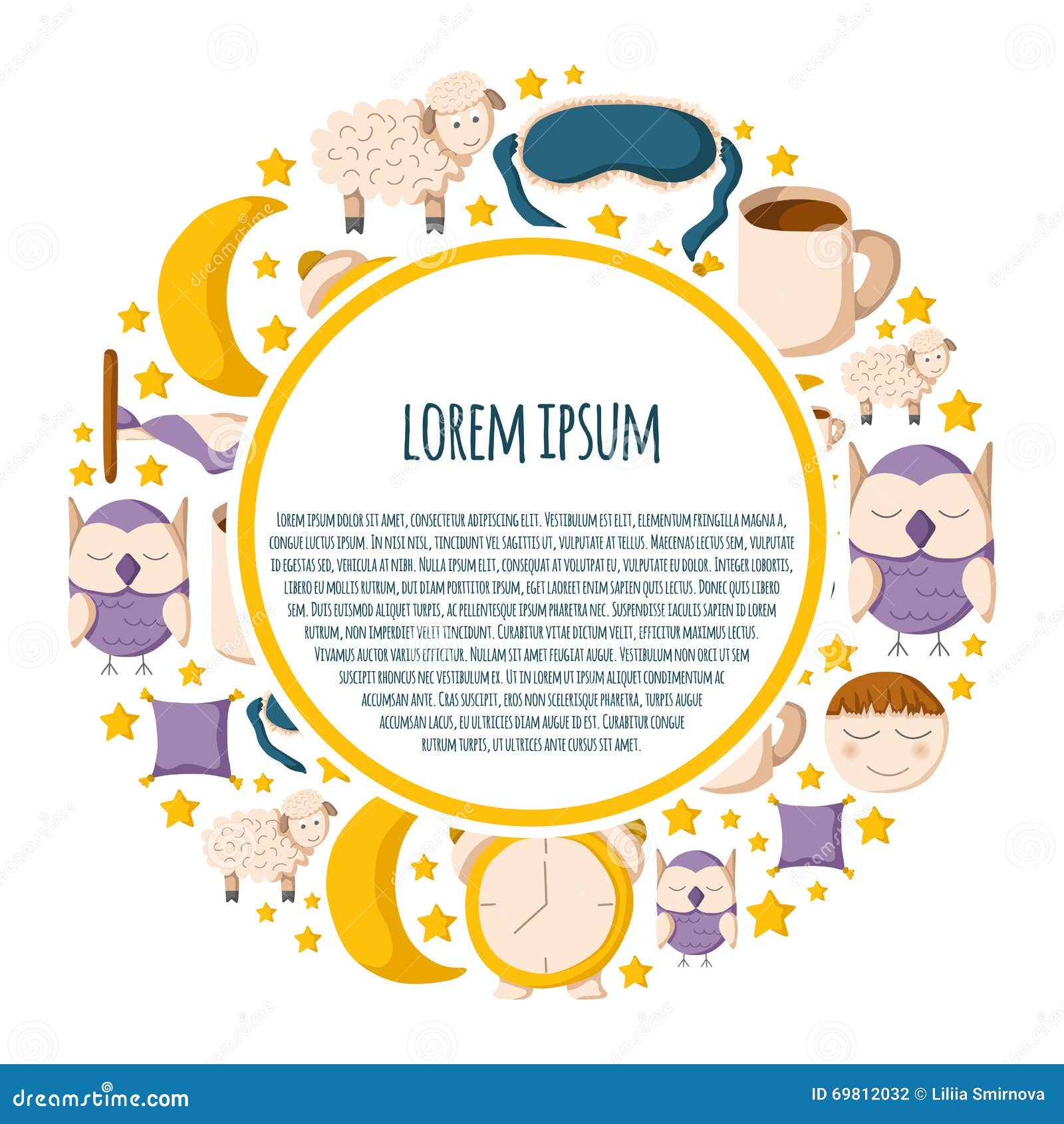 Cartoon Sleeping Icons Vector Illustration | CartoonDealer.com #69812032