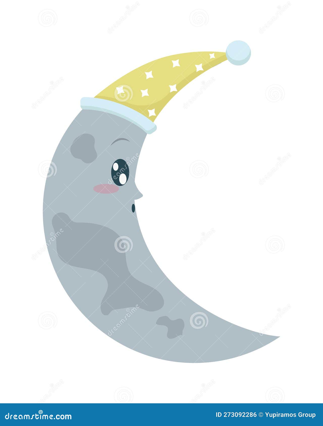 Cartoon sleeping moon stock vector. Illustration of design - 273092286
