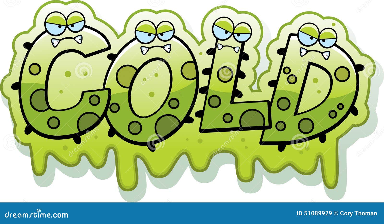 Cartoon Slimy Cold Text stock vector. Illustration of clipart - 51089929