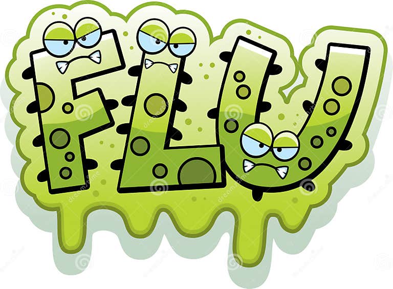 Cartoon Slimy Flu Bug Text stock vector. Illustration of vector - 51089938