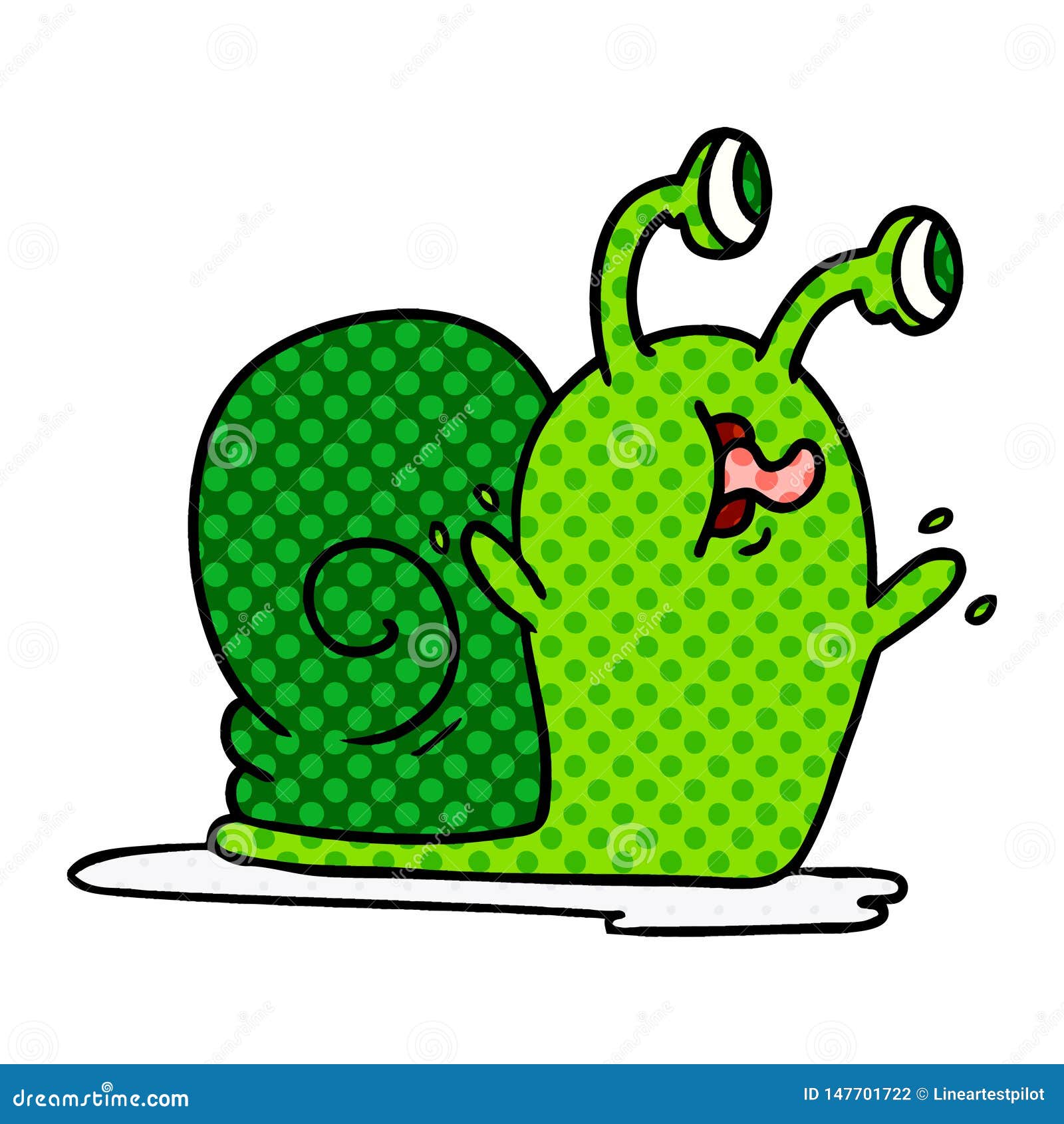 Cartoon of a slimy snail stock vector. Illustration of quirky - 147701722