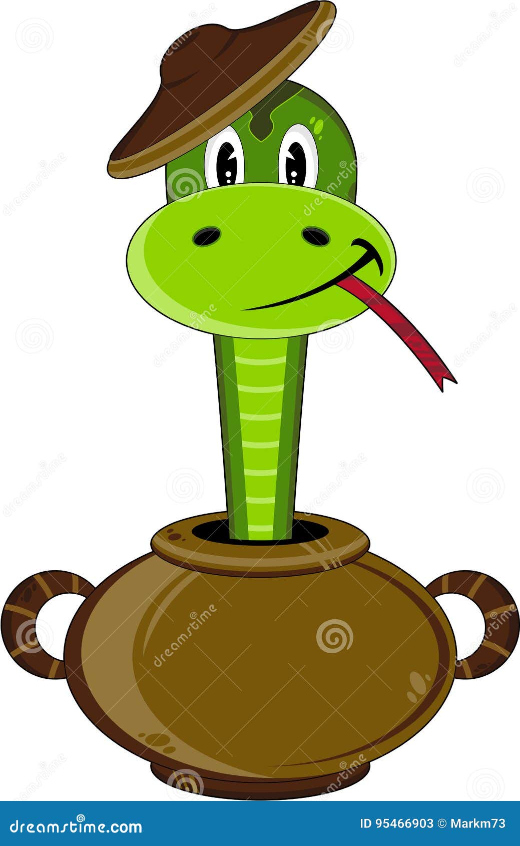 Cartoon Slippery Snake In Pot Vector Illustration | CartoonDealer.com ...