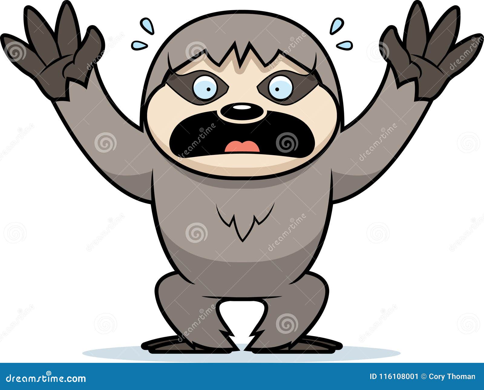 Cartoon Sloth Panicking stock vector. Illustration of sloth - 116108001