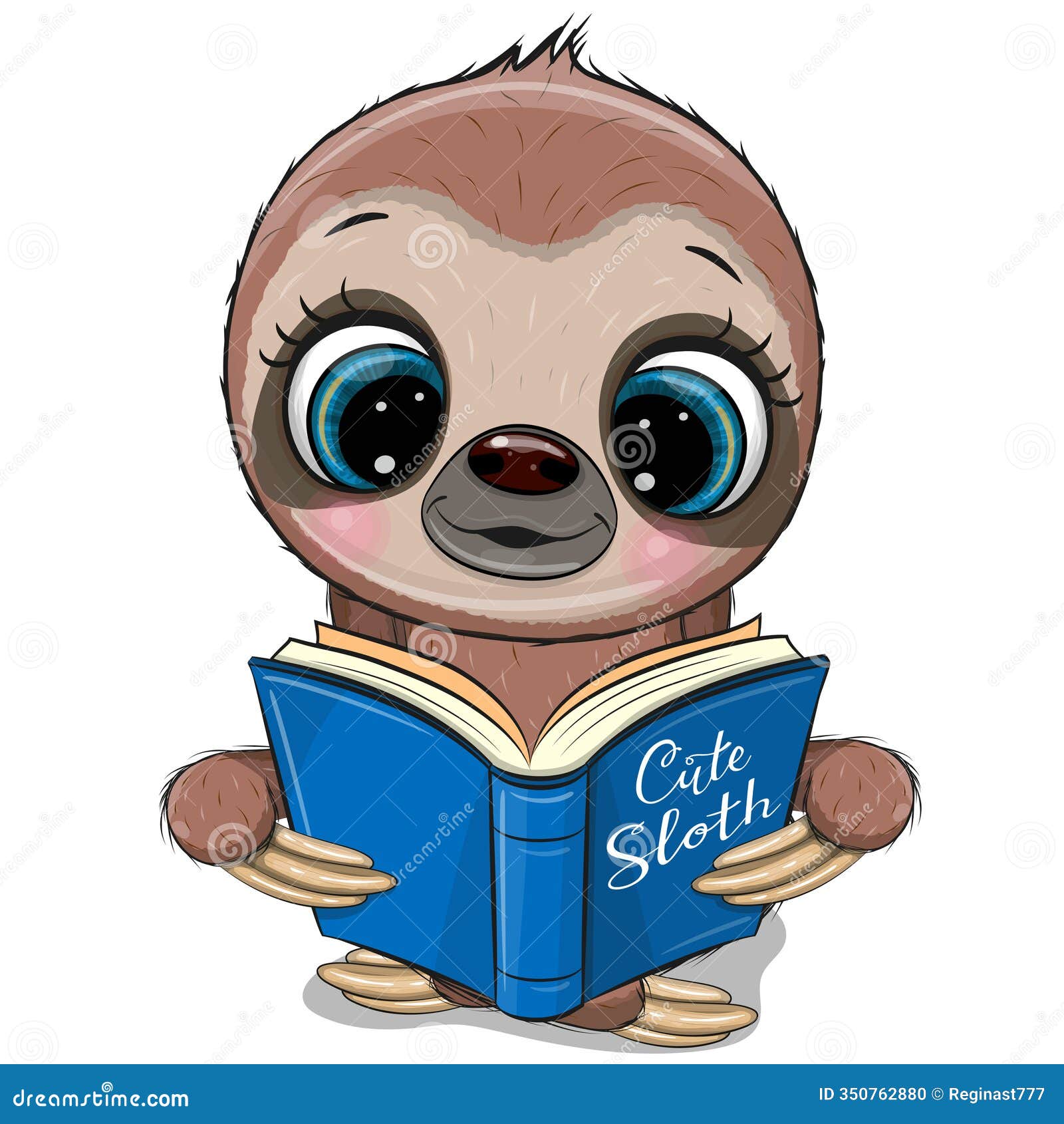 Cartoon Sloth Is Reading A Book Vector Illustration | CartoonDealer.com ...