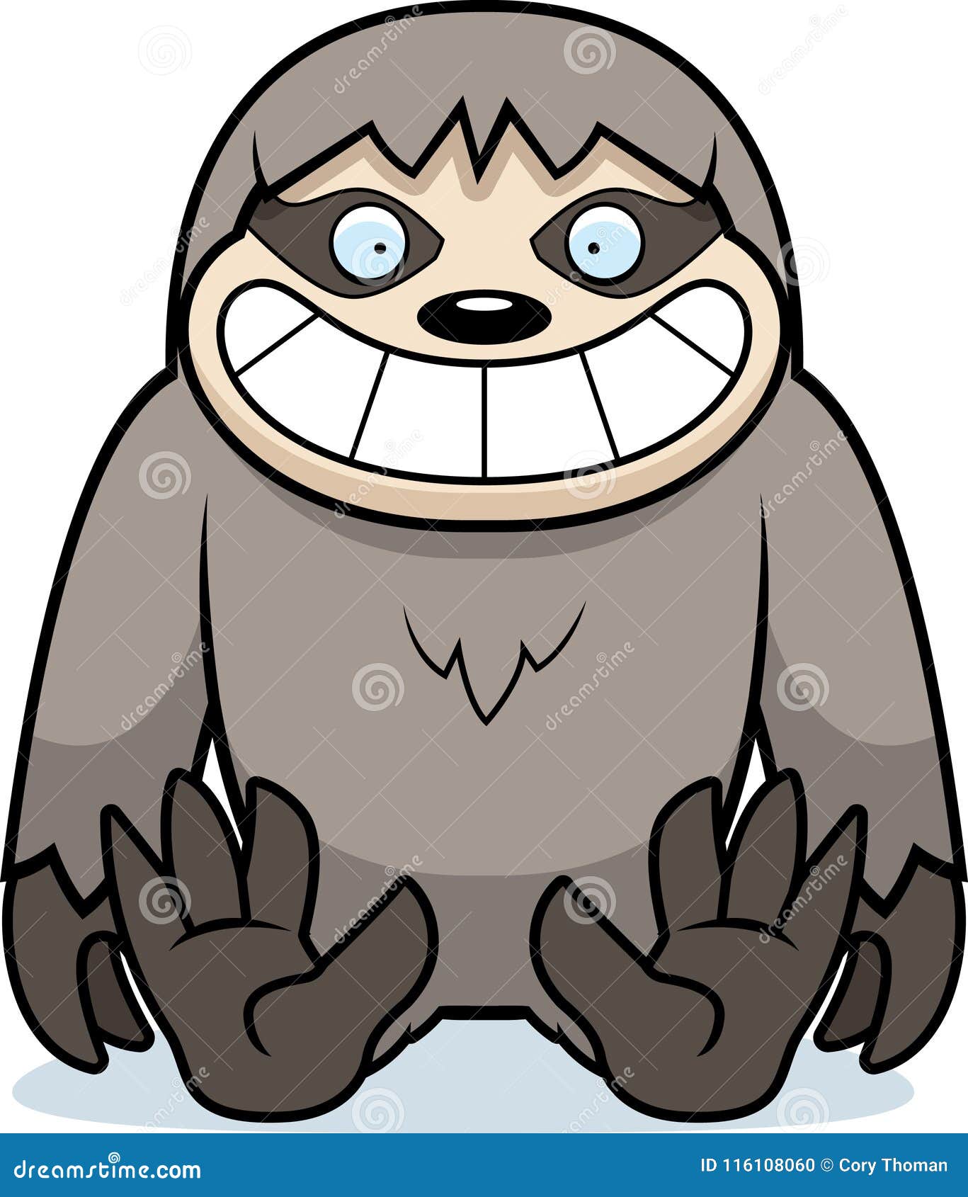 Cartoon Sloth Sitting stock vector. Illustration of clipart - 116108060