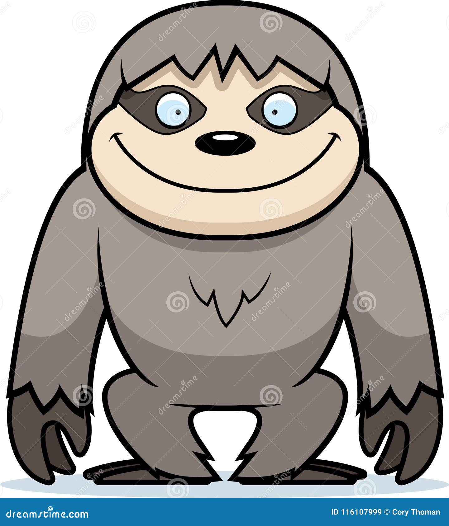 Cartoon Sloth Smiling stock vector. Illustration of cartoon - 116107999