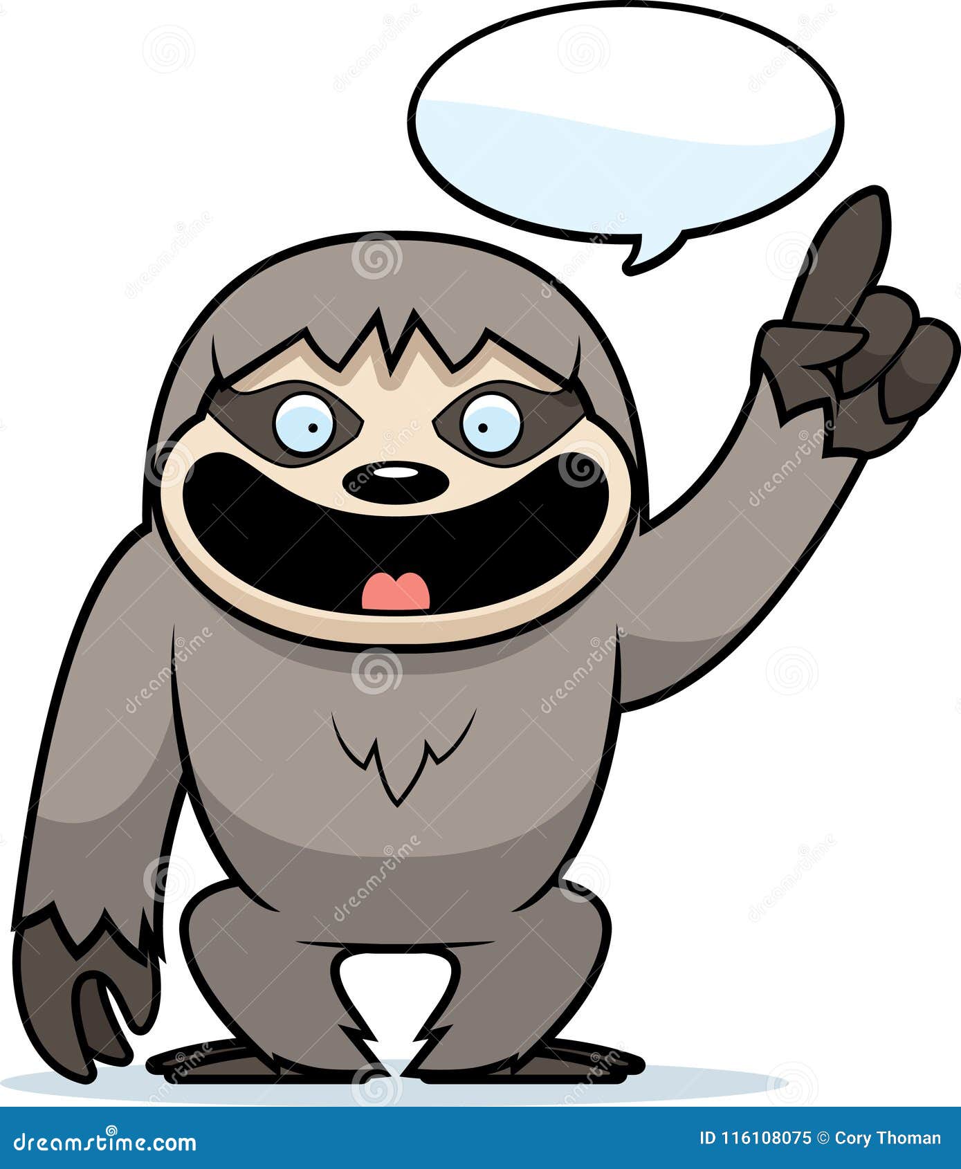 Cartoon Sloth Talking stock vector. Illustration of bubble - 116108075