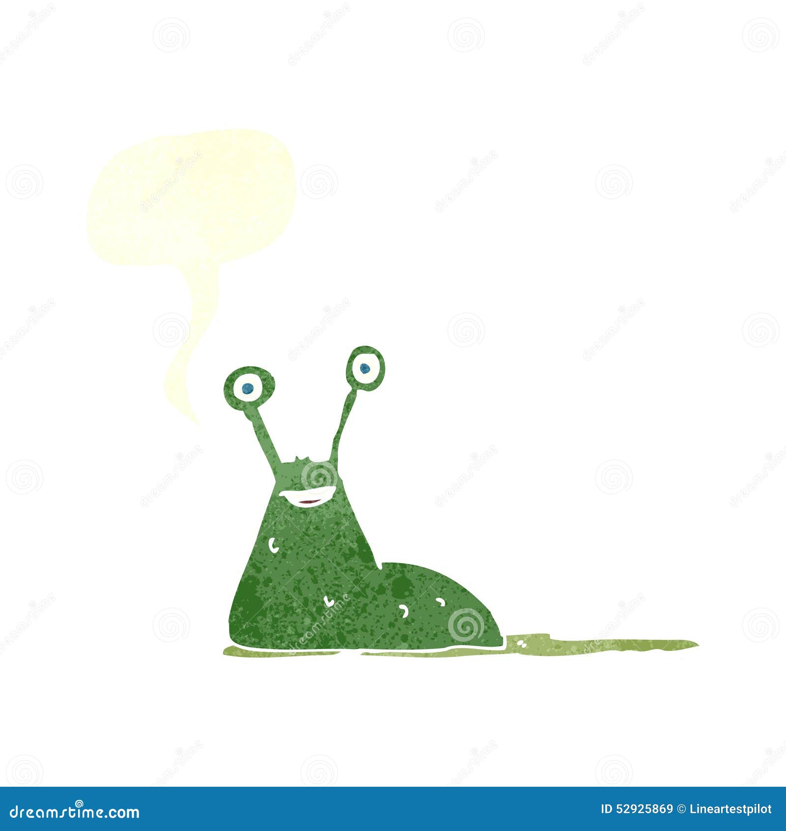 Cartoon Slug with Speech Bubble Stock Illustration - Illustration of ...