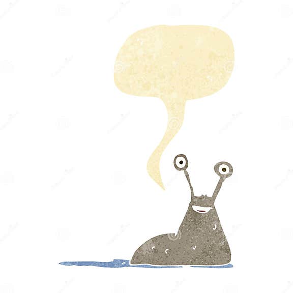 Cartoon Slug with Speech Bubble Stock Illustration - Illustration of ...