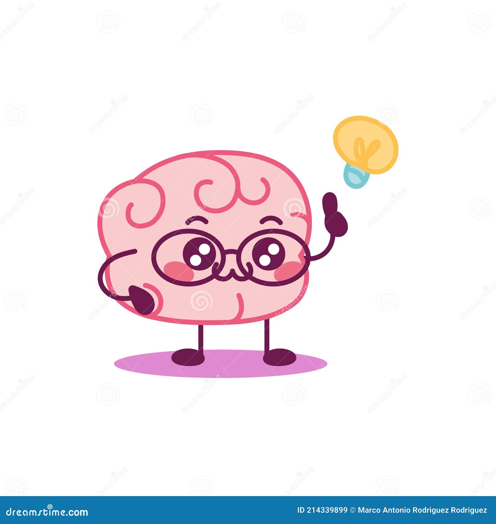 Cartoon of a smart brain stock vector. Illustration of creative - 214339899