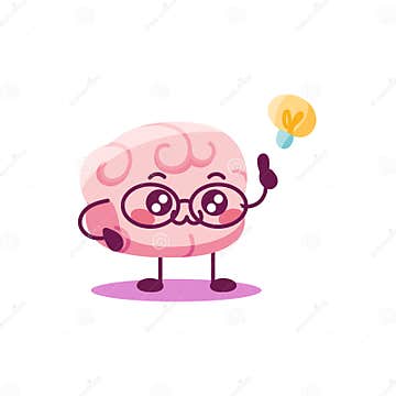 Cartoon of a smart brain stock vector. Illustration of intellect ...