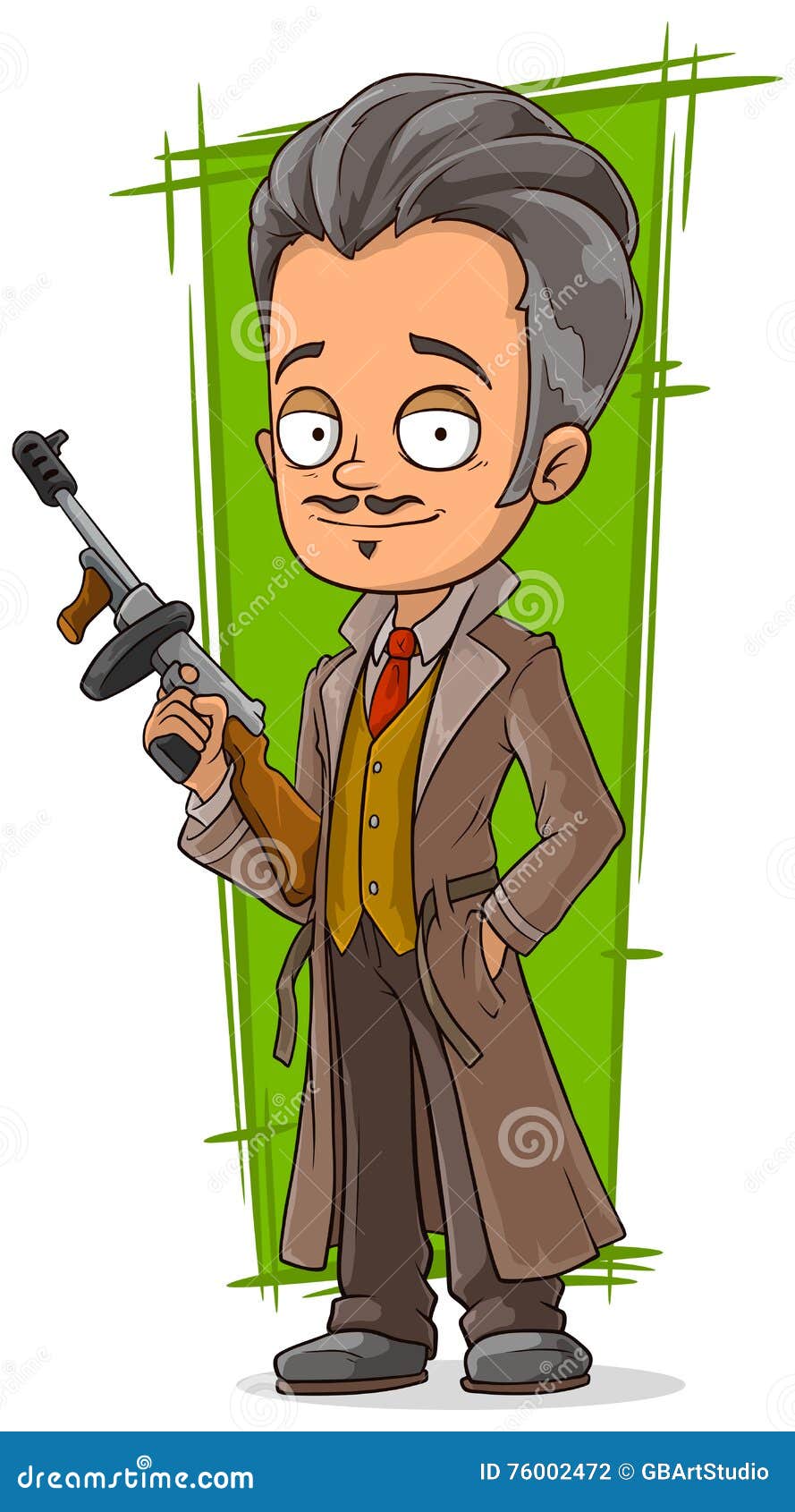 Cartoon Smart Detective in Coat Stock Vector - Illustration of black ...