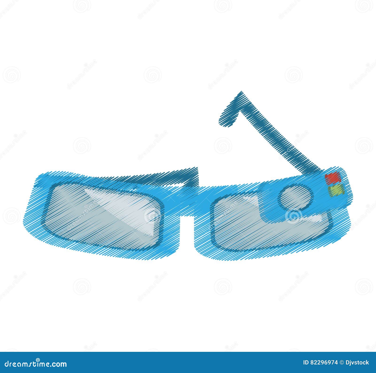 Cartoon Smart Glasses Wearable Device Stock Illustration - Illustration ...