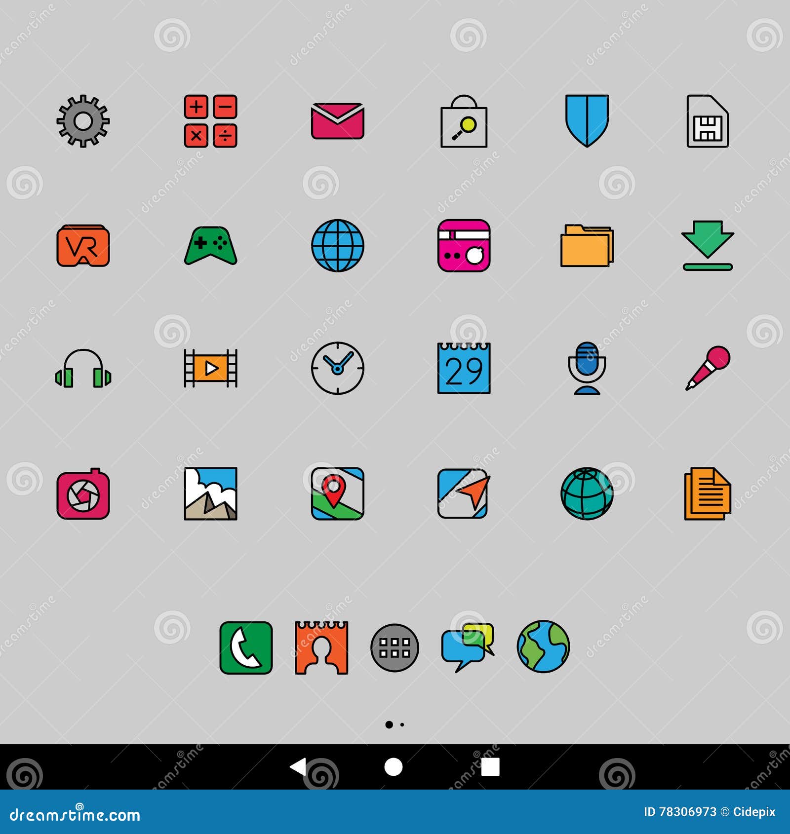 Cartoon Smartphone Apps and Icons Stock Vector - Illustration of ...