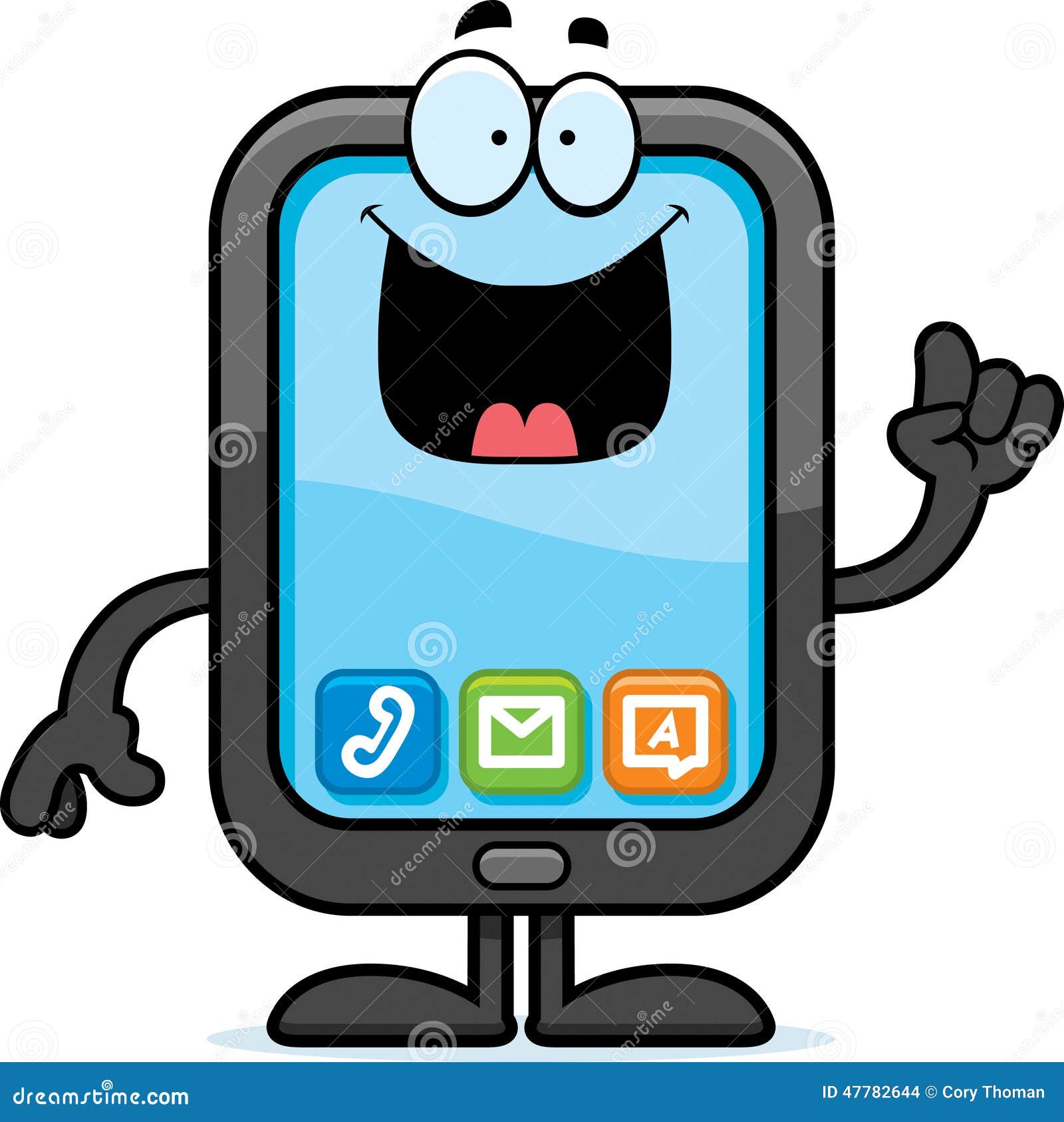 Cartoon Smartphone Idea stock vector. Image of smartphone - 47782644