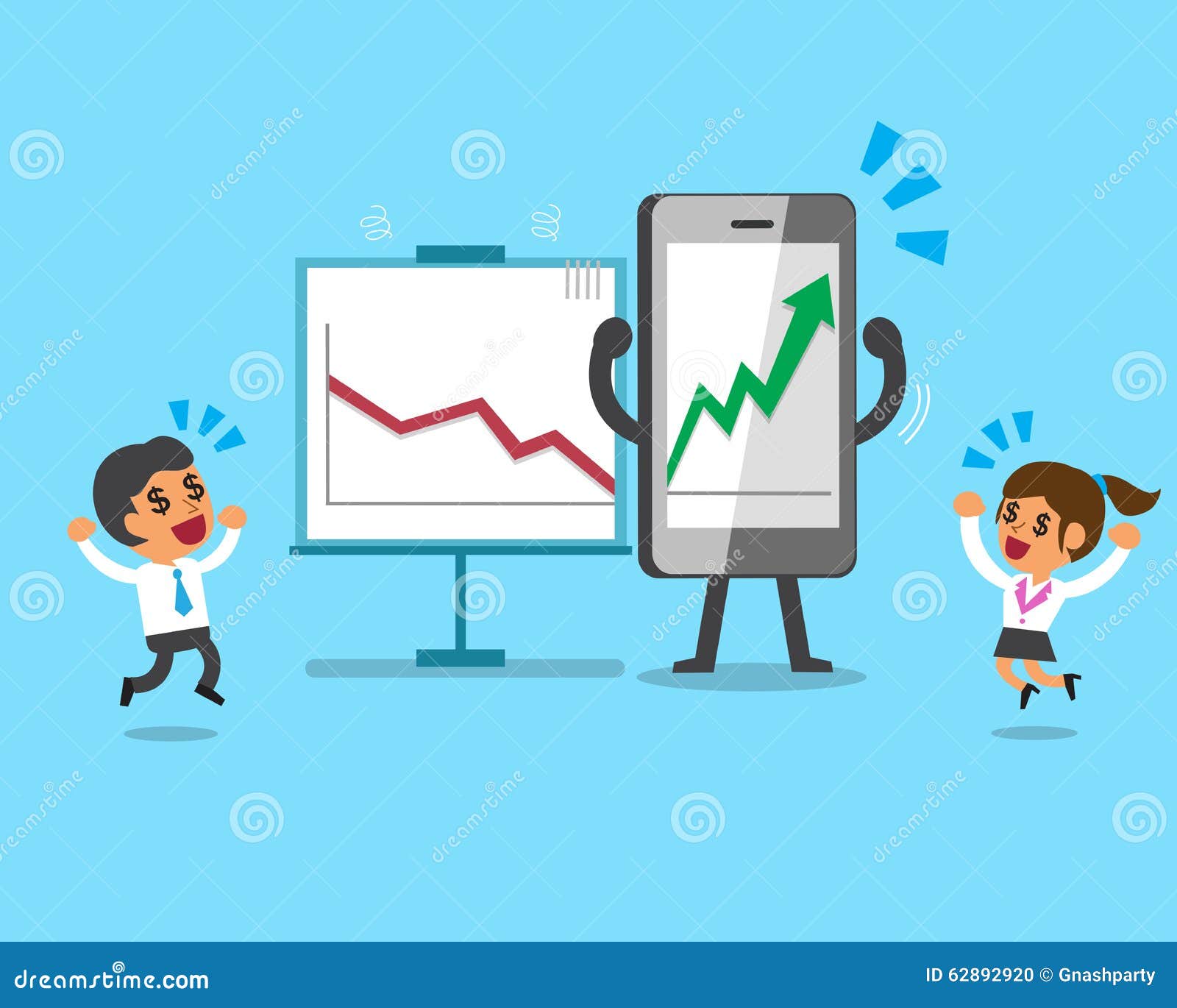 Cartoon Smartphone Make Business Much More Profitable Stock Vector ...