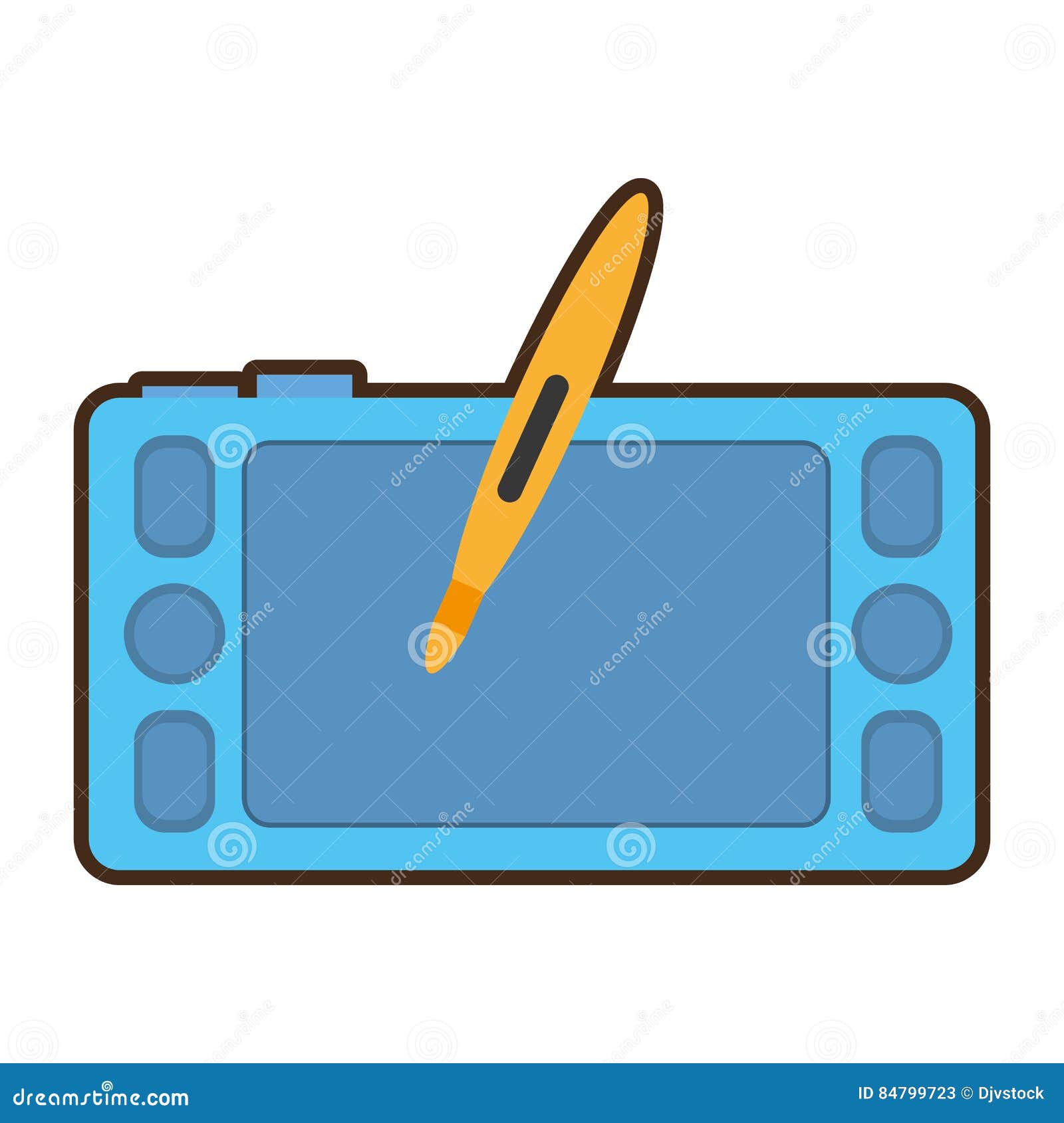 Cartoon Smartphone Technology Pen Digital Stock Vector - Illustration ...