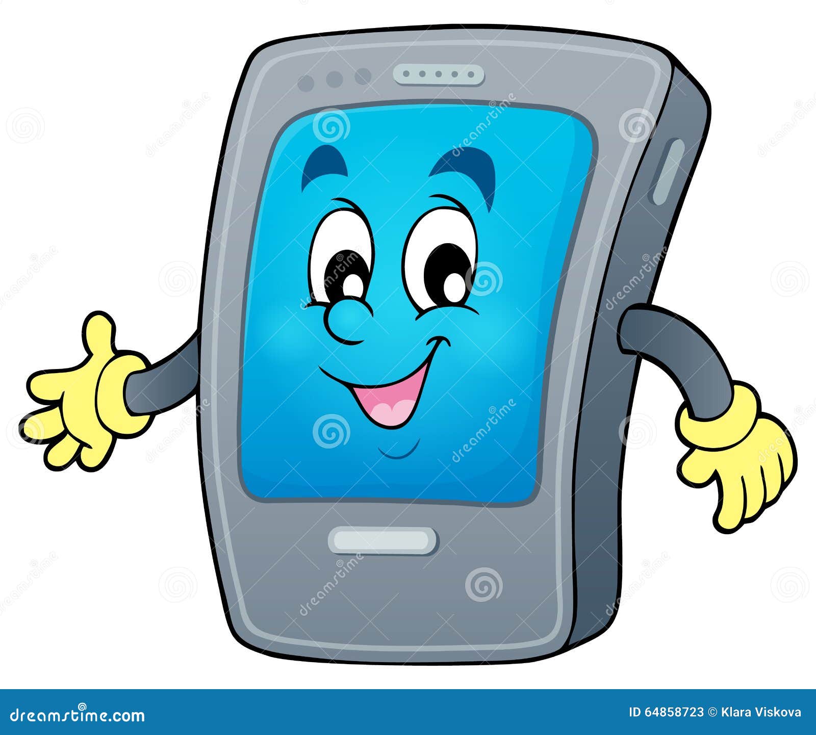 Cartoon smartphone theme 1 stock vector. Illustration of screen - 64858723