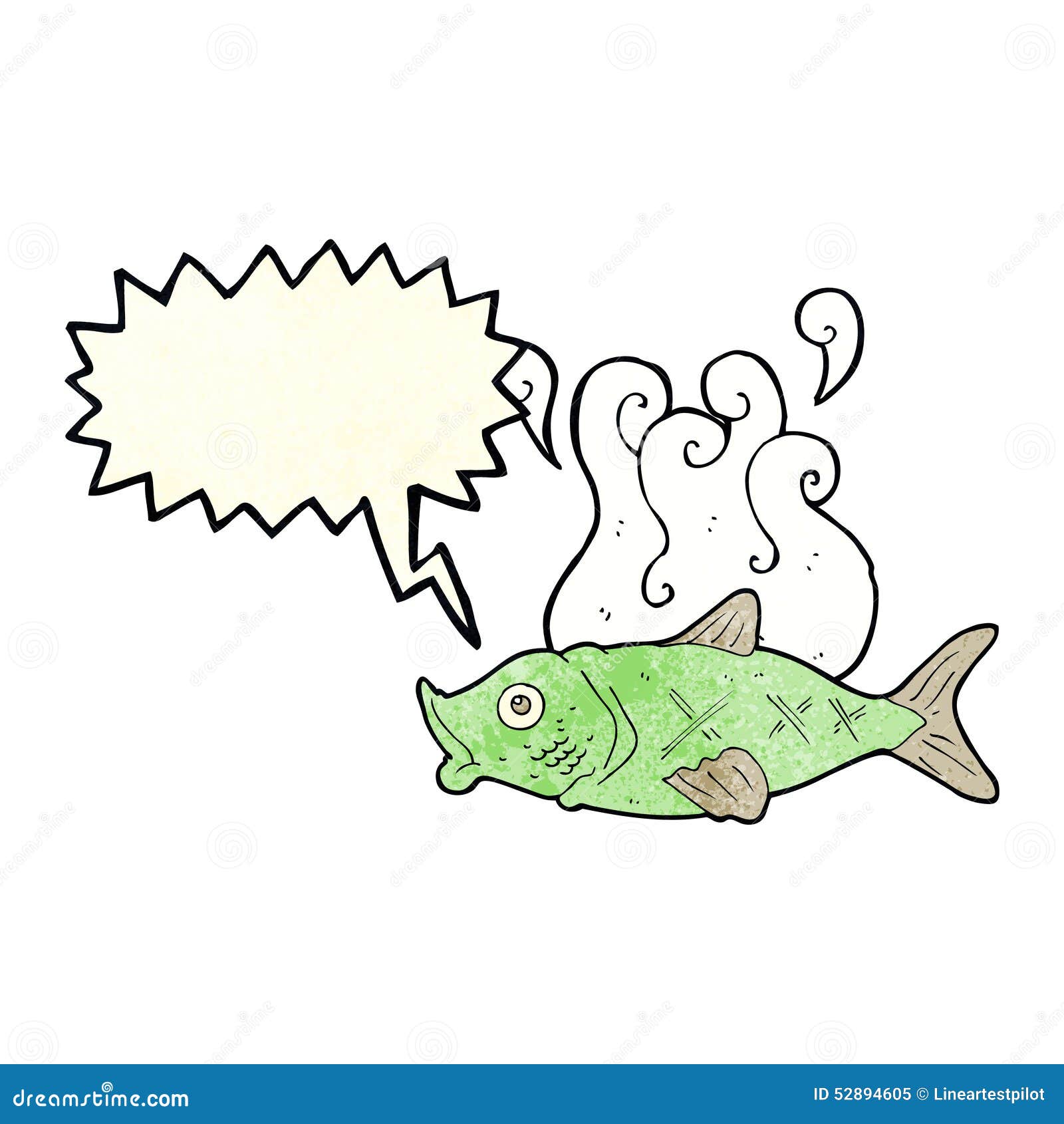Cartoon Smelly Fish with Speech Bubble Stock Illustration ...