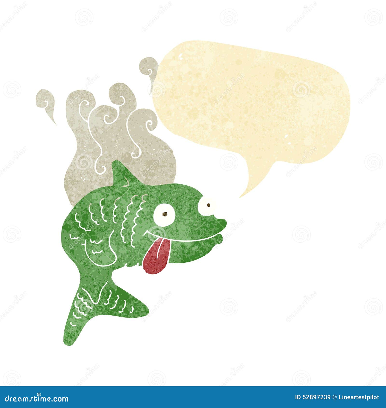 Cartoon Smelly Fish with Speech Bubble Stock Illustration ...