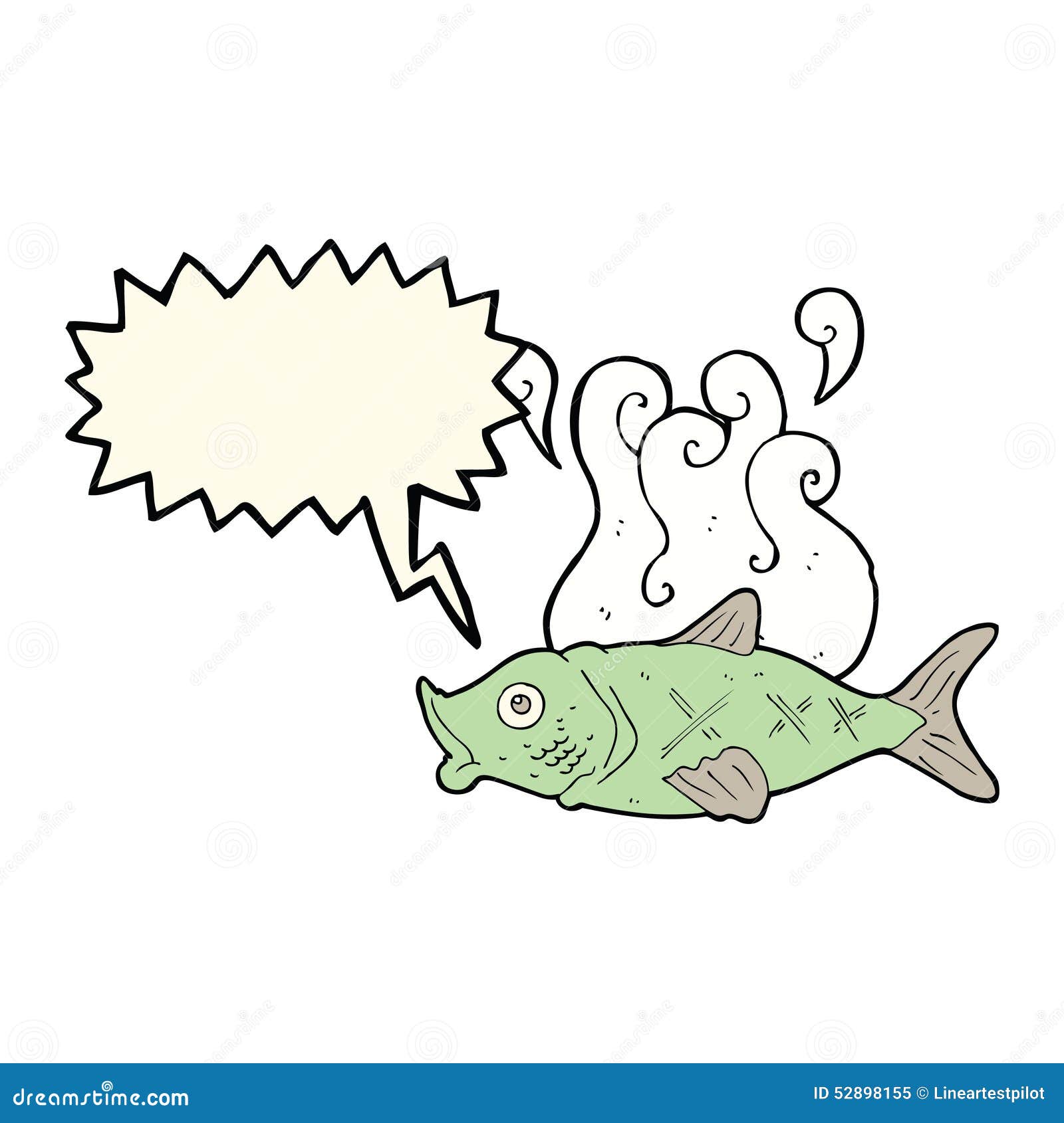 Cartoon Smelly Fish with Speech Bubble Stock Illustration ...