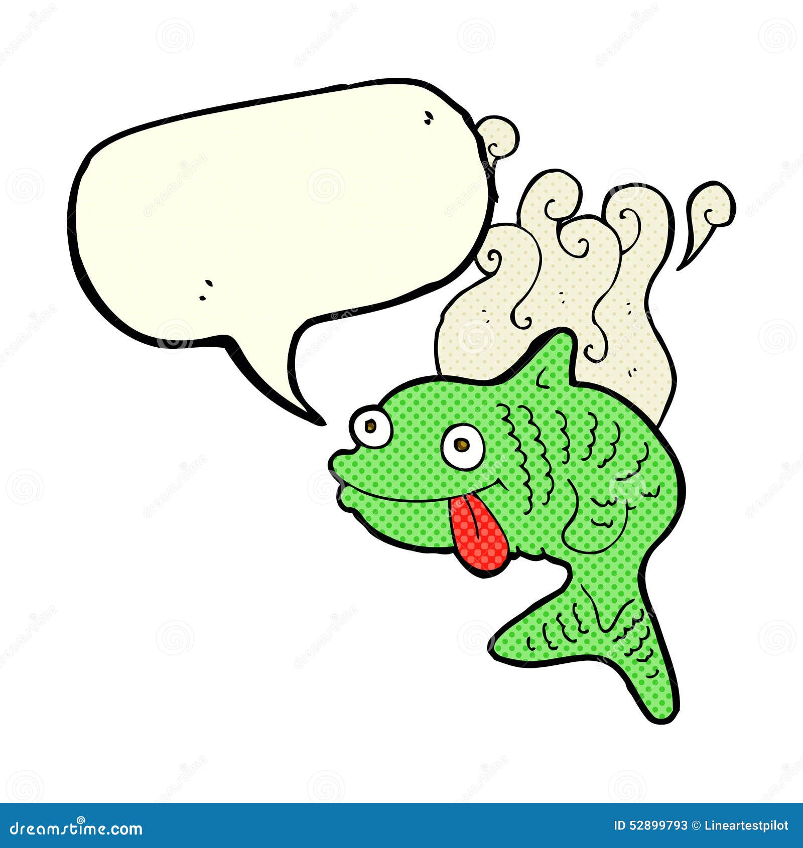 Cartoon Smelly Fish with Speech Bubble Stock Illustration ...