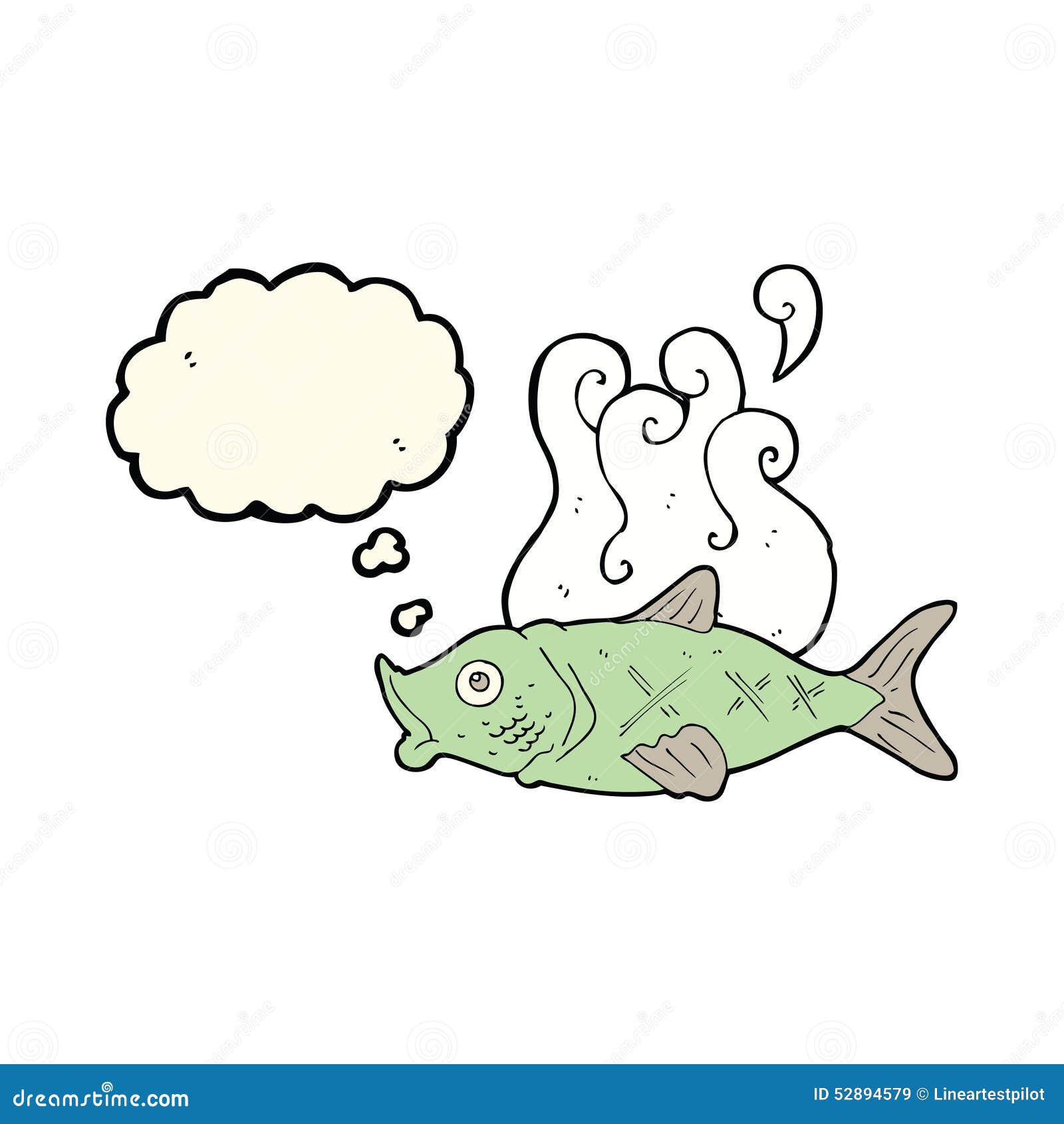Cartoon Smelly Fish with Thought Bubble Stock Illustration ...