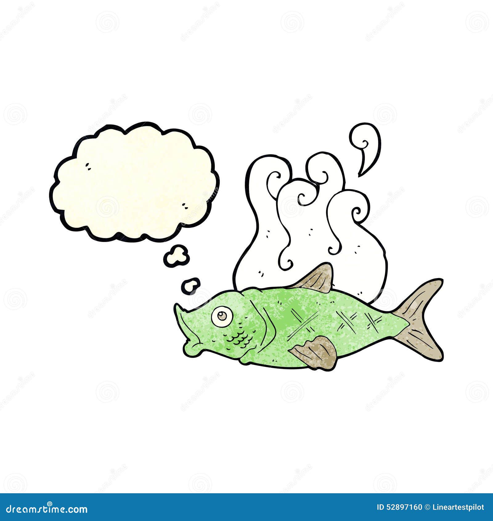 Cartoon Smelly Fish with Thought Bubble Stock Illustration ...